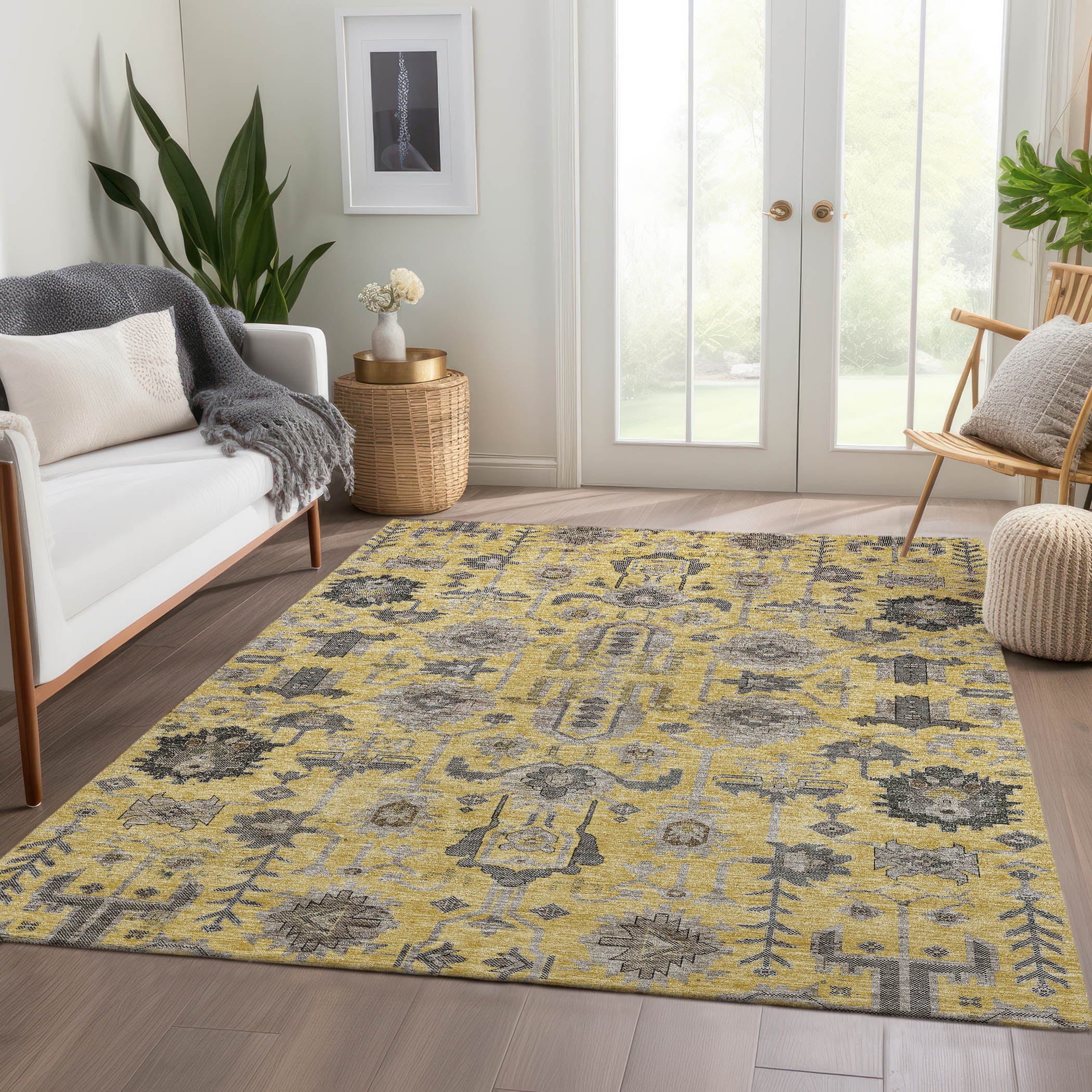 Addison Rugs Chantille Indoor/Outdoor Traditional Oriental Honey ...