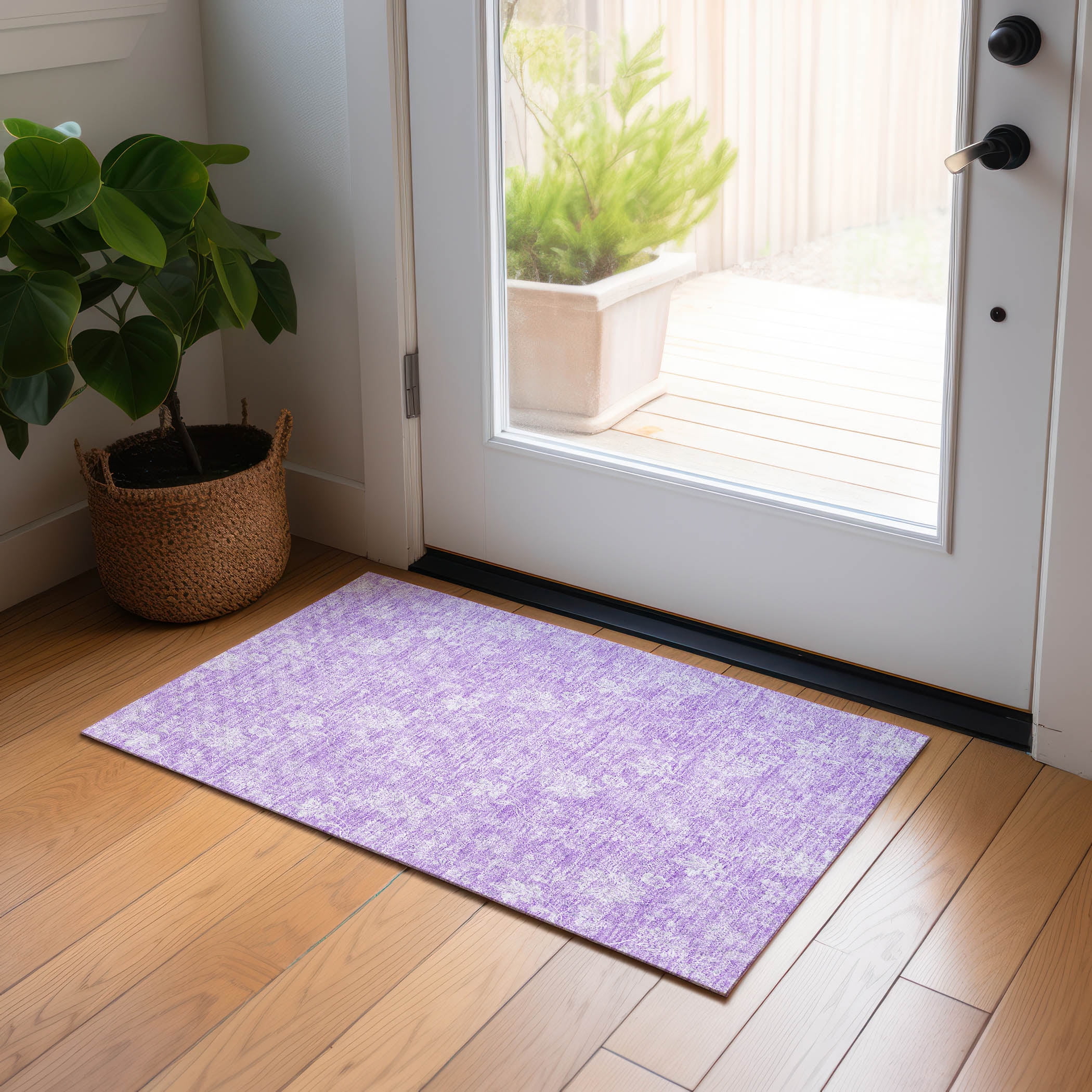Addison Rugs Chantille Indoor/Outdoor Transitional Floral Lilac ...