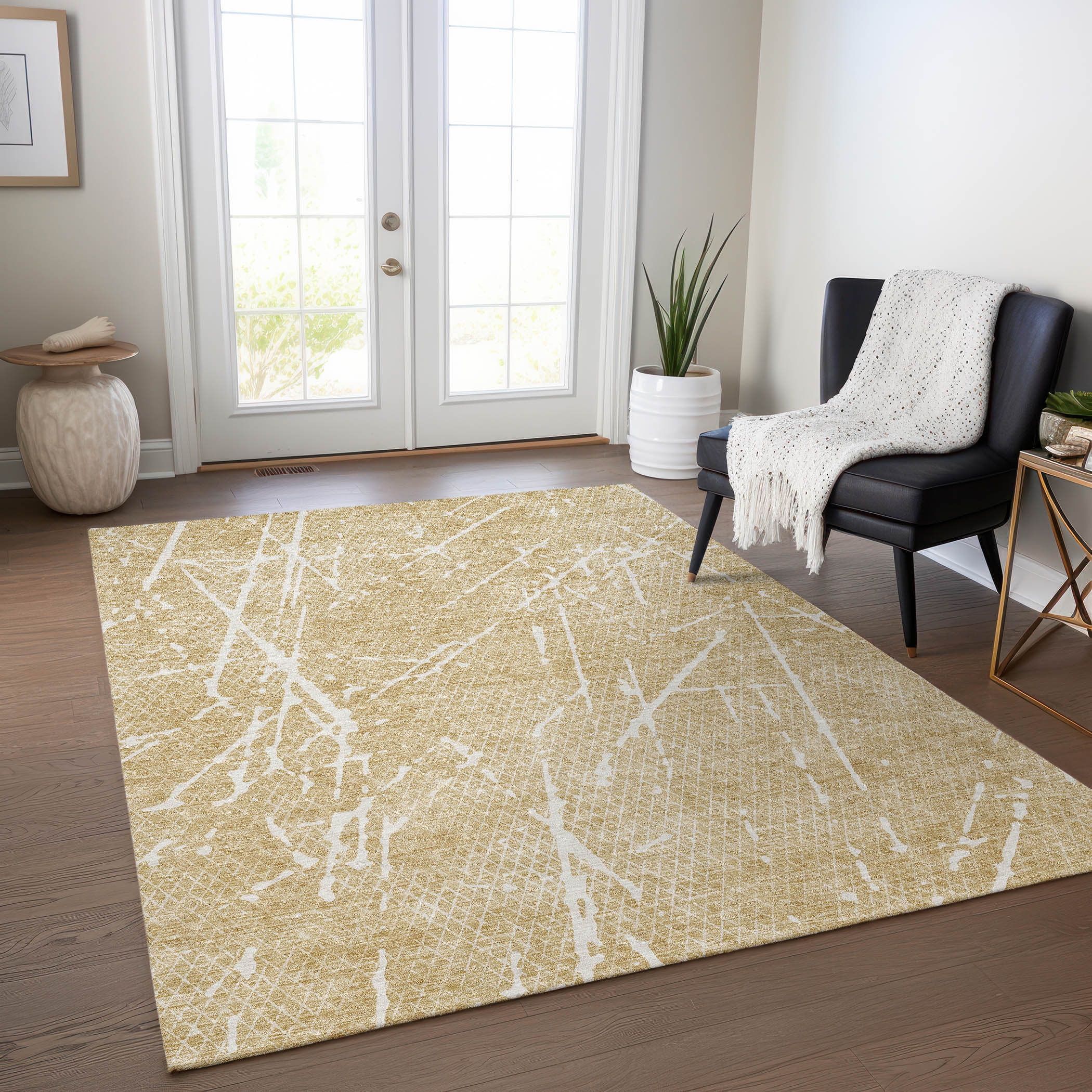 Addison Rugs Chantille Indoor/Outdoor Transitional Lines Beige Washable ...