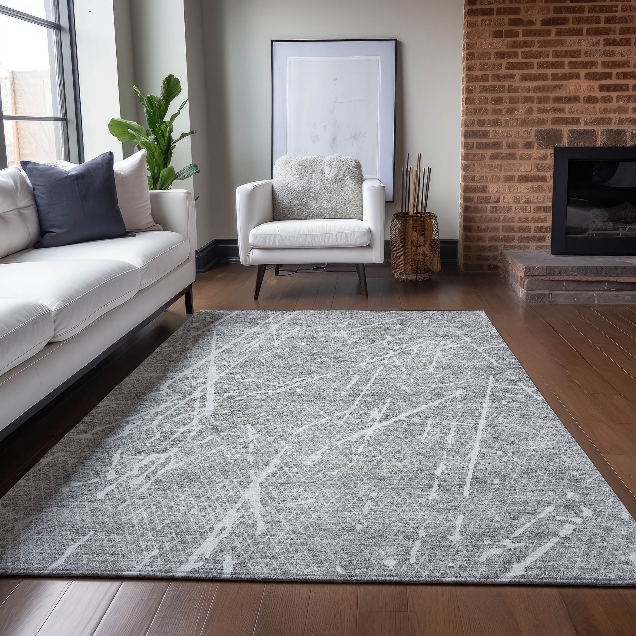 Addison Rugs Chantille Indoor/Outdoor Transitional Lines Gray Washable ...
