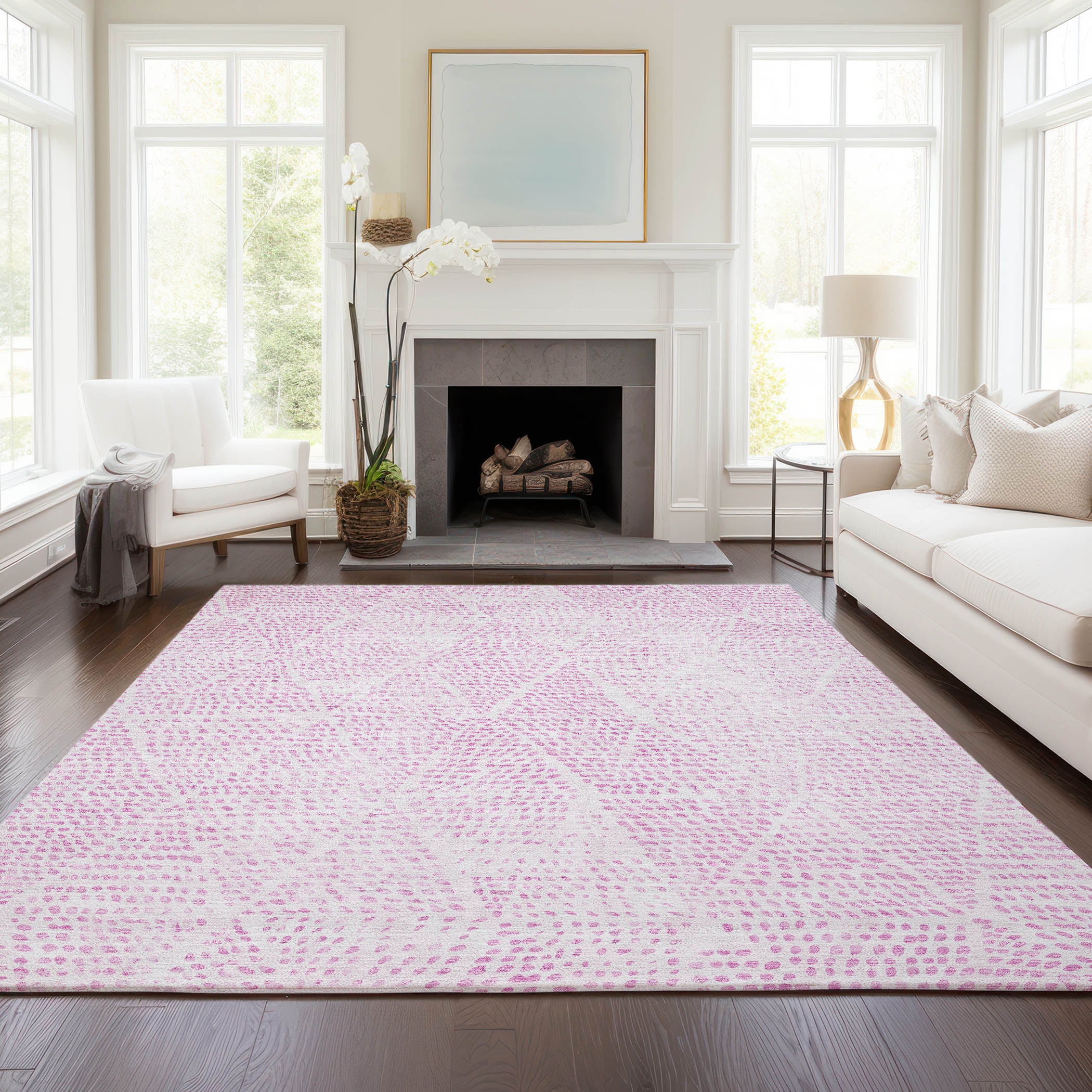 Addison Rugs Chantille Indoor/Outdoor Transitional Diamond Pink ...