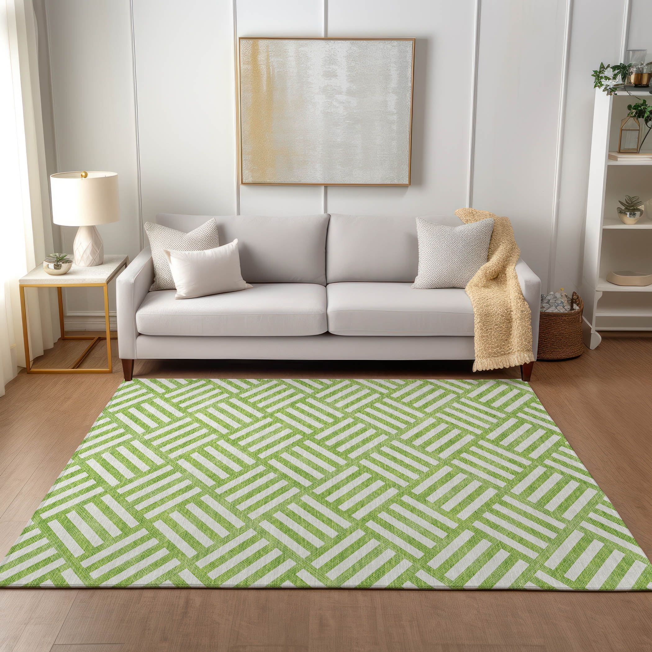 Addison Rugs Chantille Indoor/Outdoor Transitional Squares Lime ...