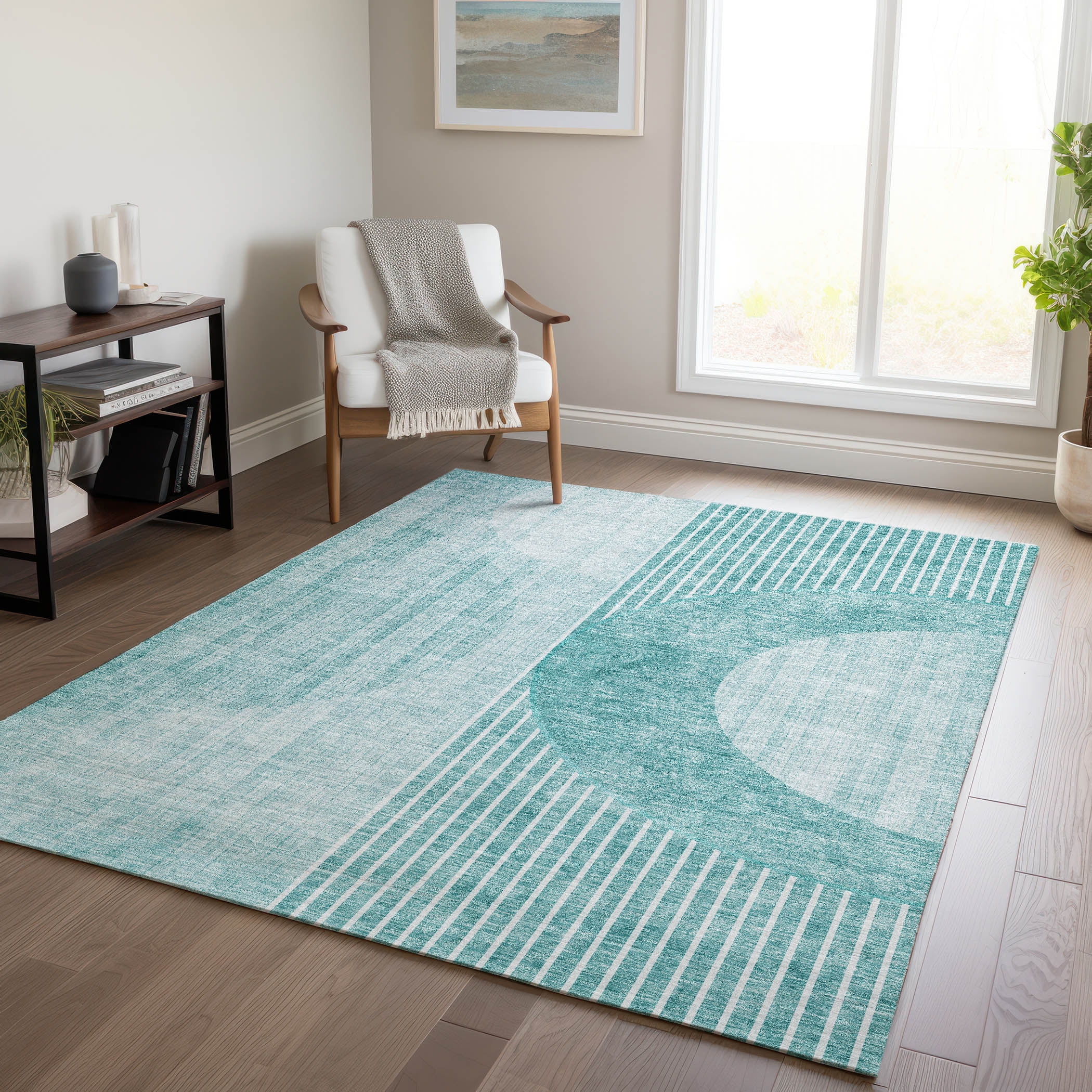 Addison Rugs Chantille Indoor/Outdoor Transitional Modern Teal Washable ...