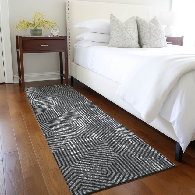 Addison Rugs Chantille Indoor/Outdoor Transitional Geometric Black ...