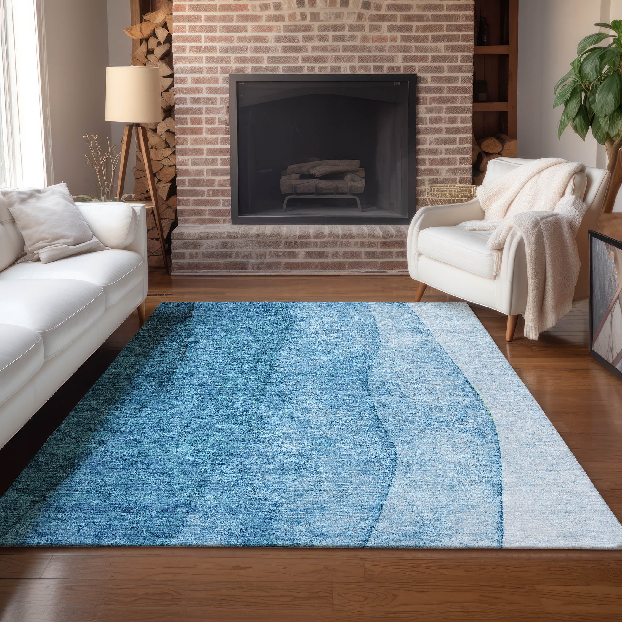 Addison Rugs Chantille Indoor/Outdoor Transitional Ombre Teal Washable ...