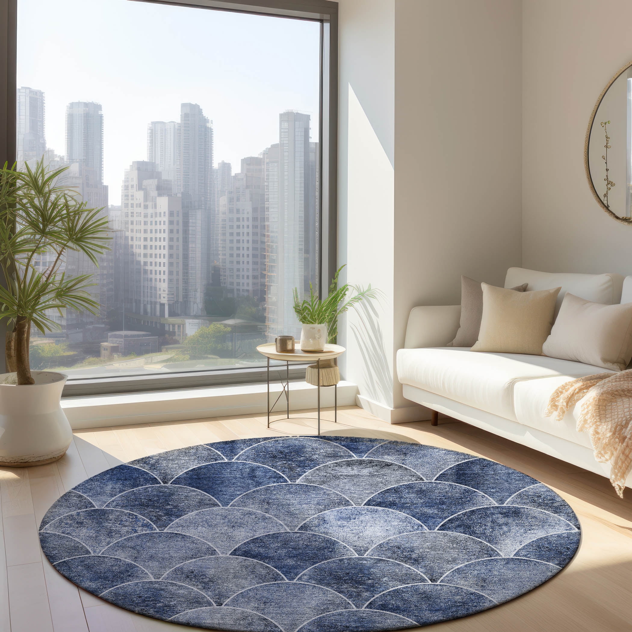 Addison Rugs Chantille Indoor/Outdoor Transitional Modern Blue Washable ...