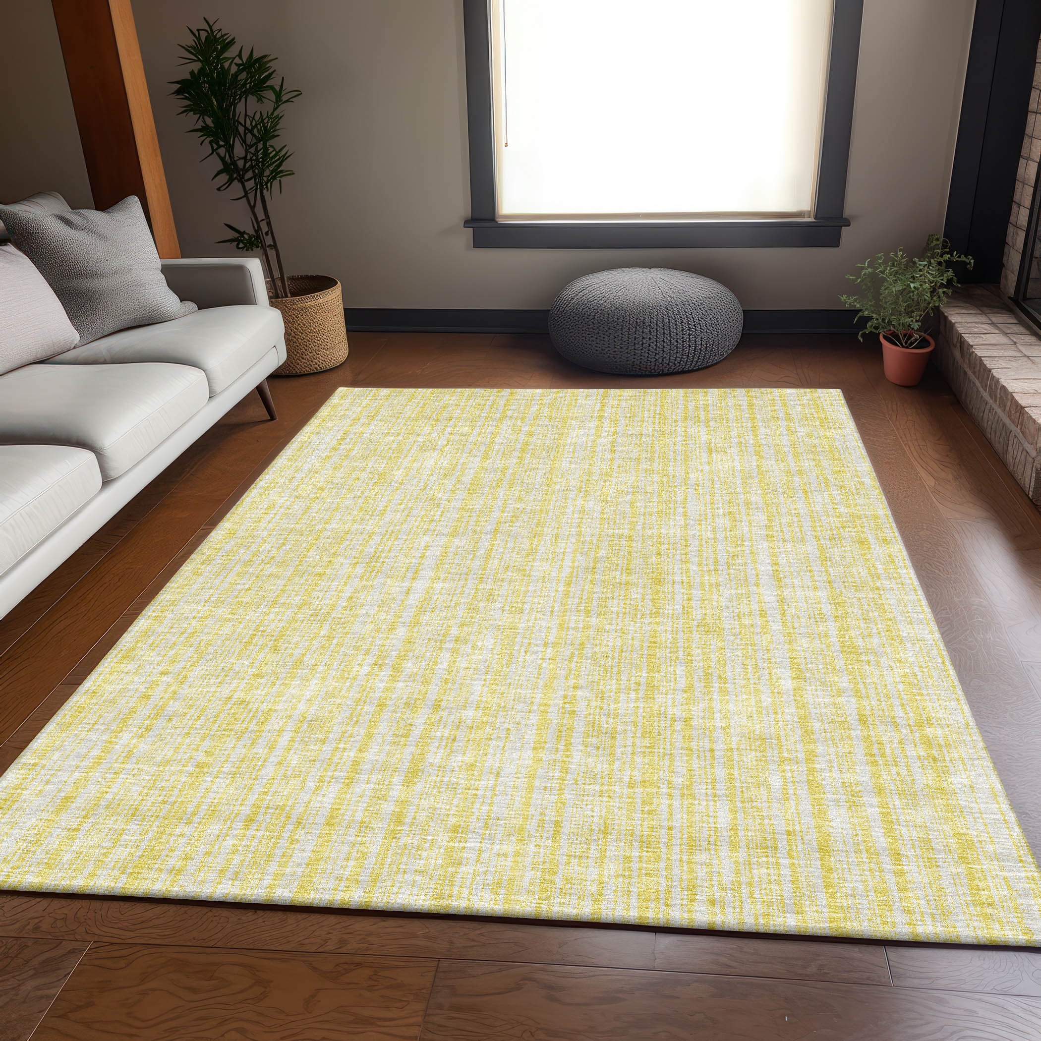 Addison Rugs Chantille Indoor/Outdoor Transitional Stripes Yellow ...