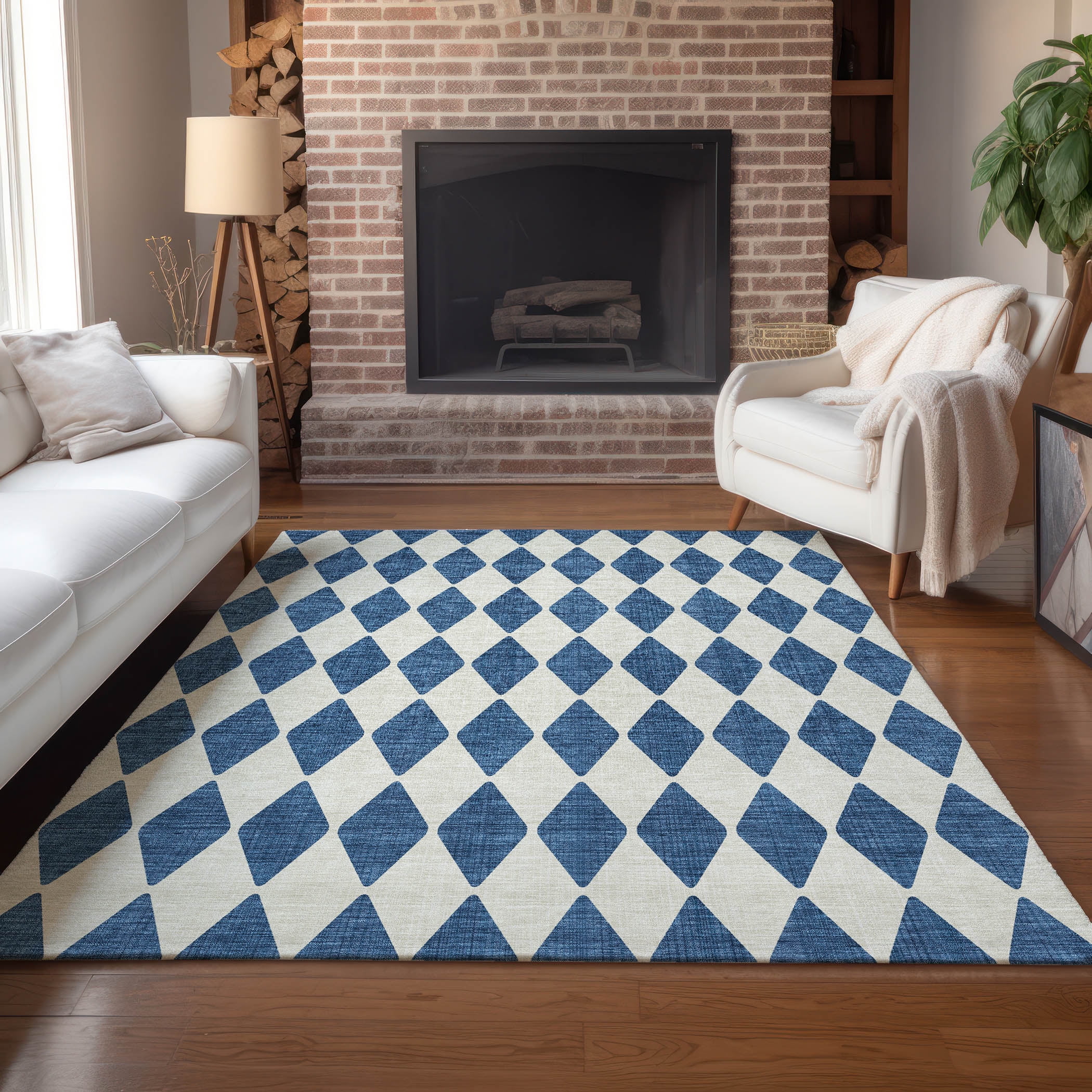 Addison Rugs Chantille Indoor/Outdoor Transitional Diamonds Navy ...