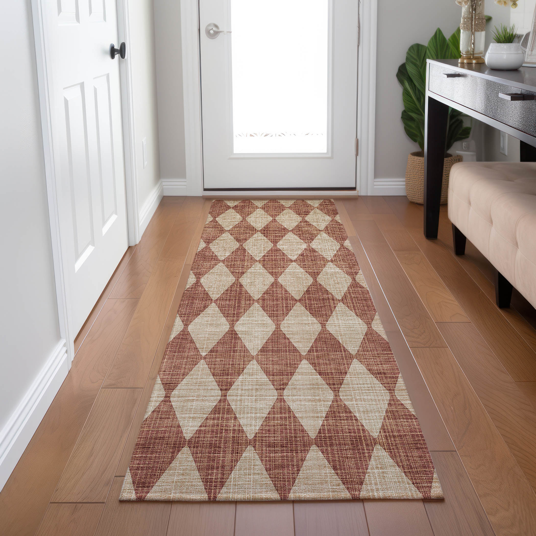 Addison Rugs Chantille Indoor/Outdoor Transitional Diamonds Paprika ...