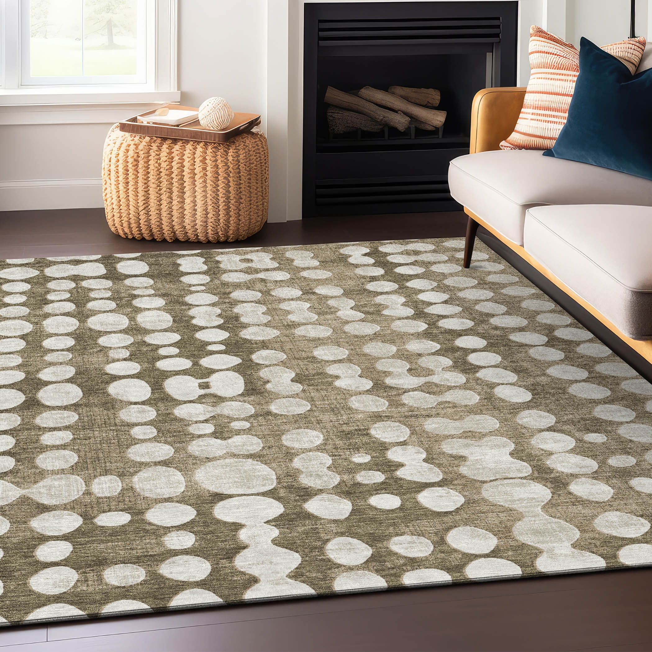 Addison Rugs Chantille Indoor/Outdoor Transitional Circles Taupe ...