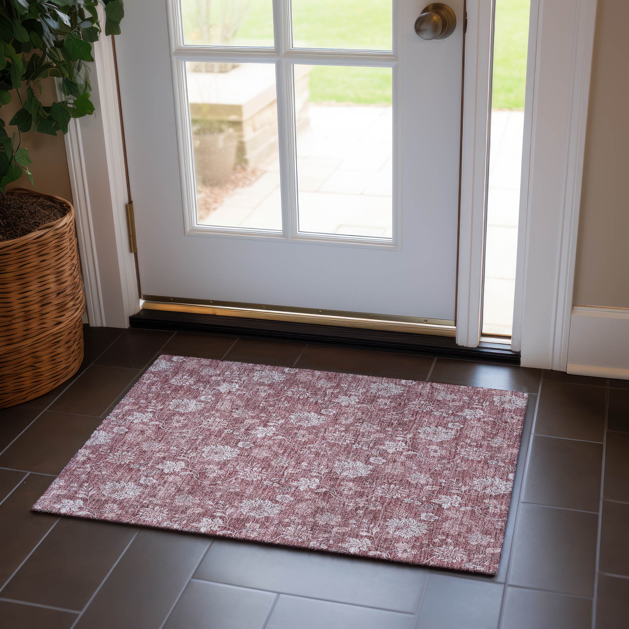 Addison Rugs Chantille Indoor/Outdoor Transitional Floral Blush ...