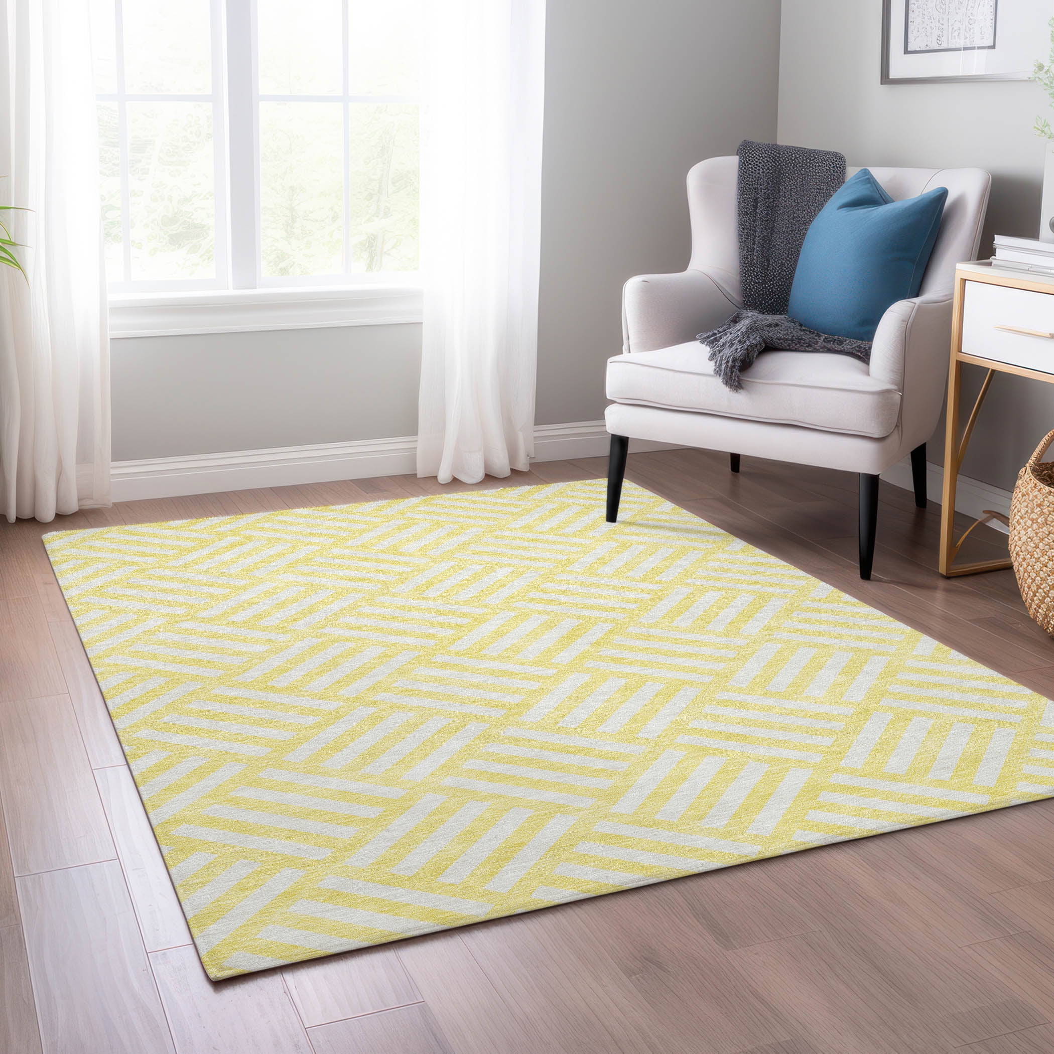 Addison Rugs Chantille Indoor/Outdoor Transitional Squares Yellow ...