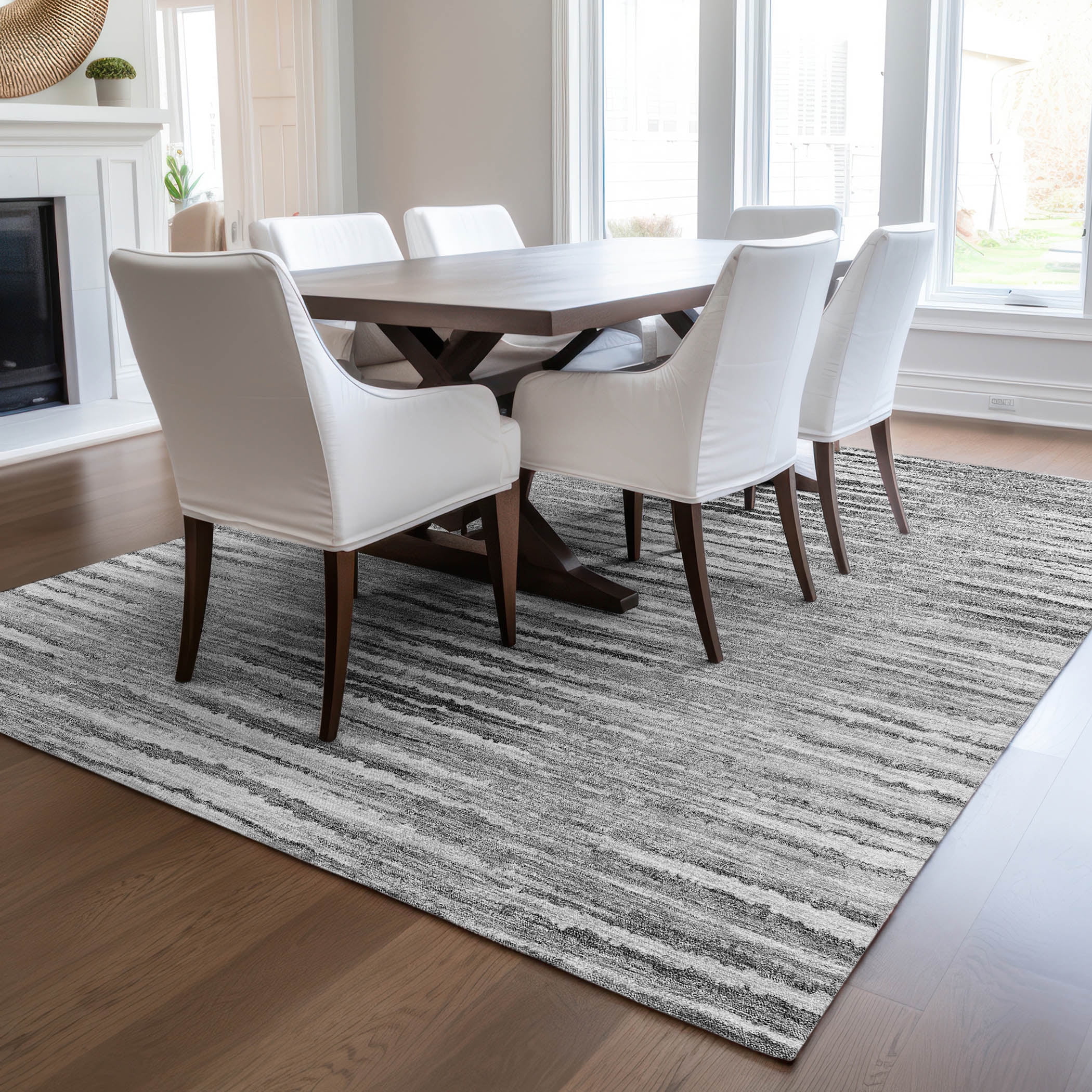 Addison Rugs Chantille Indoor/Outdoor Traditional Stripes Silver ...