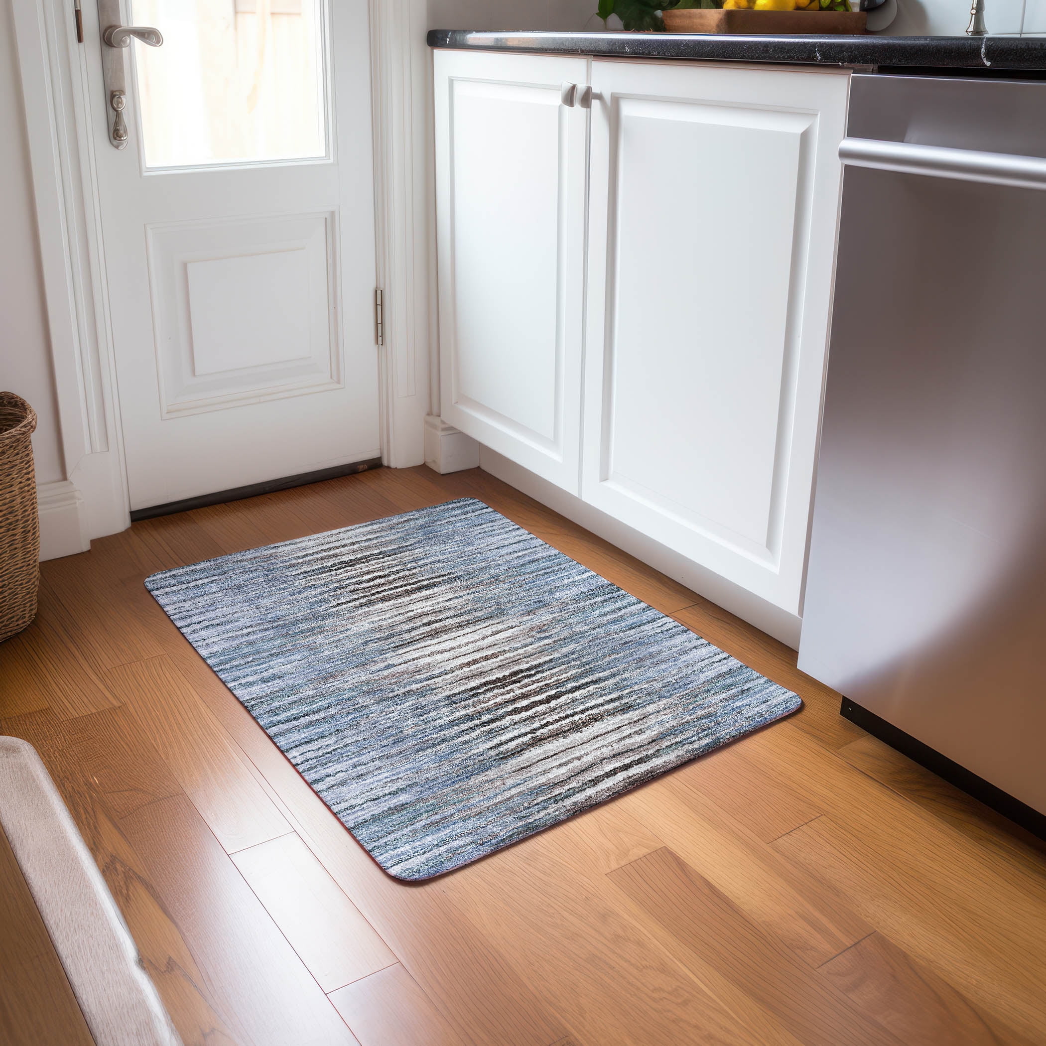 Addison Rugs Chantille Indoor/Outdoor Traditional Stripes Sky Washable ...