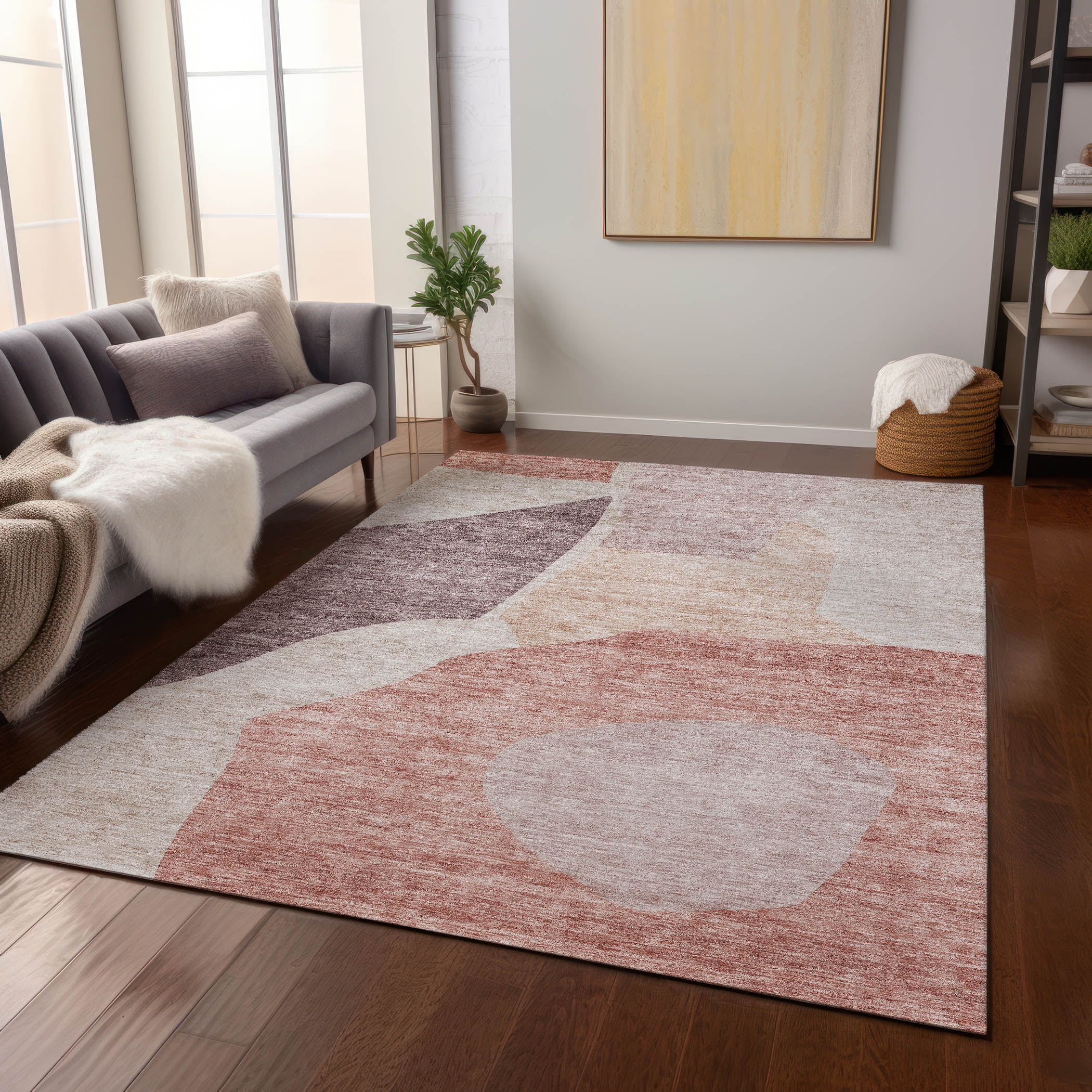 Addison Rugs Chantille Indoor/Outdoor Transitional Abstract Blush ...