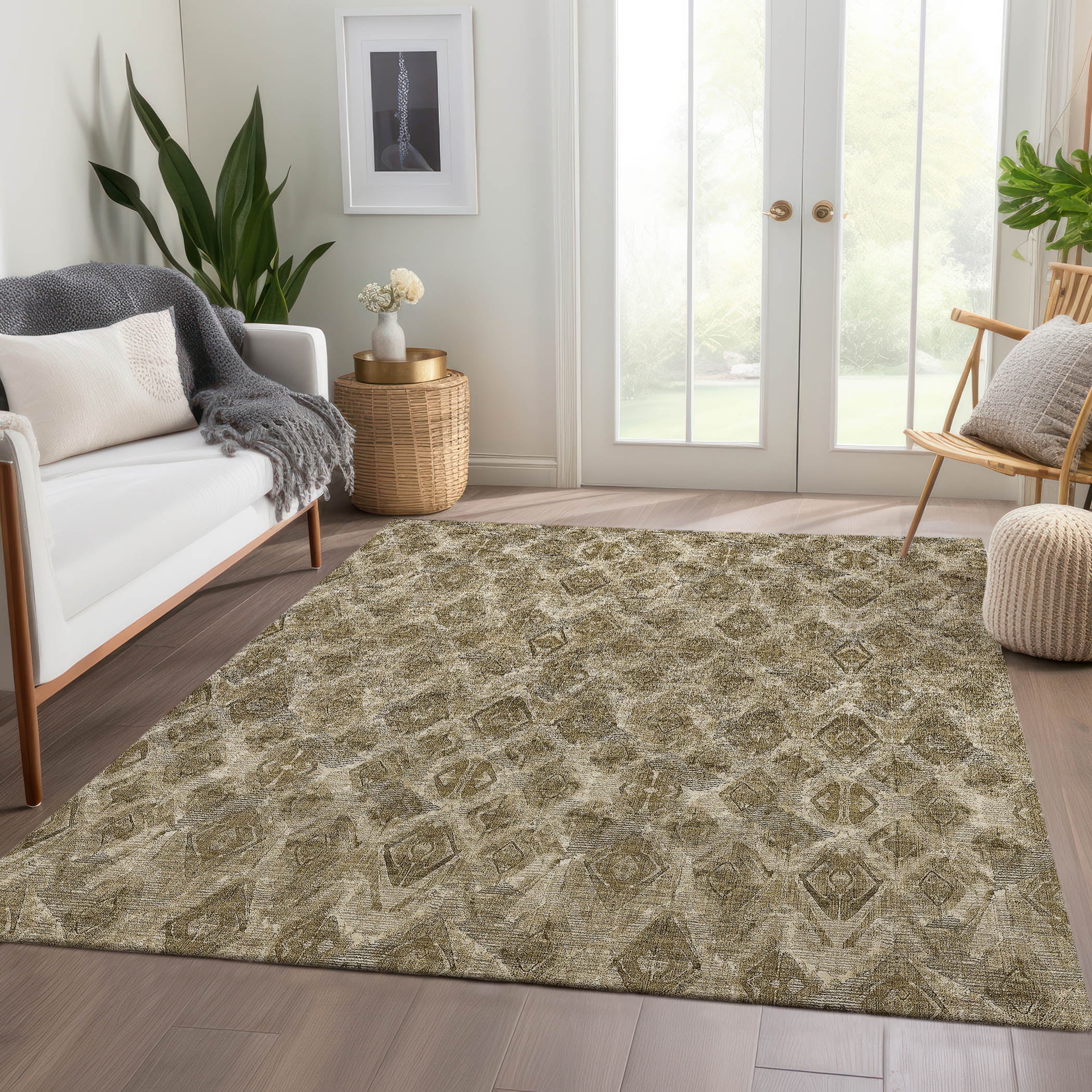 Addison Rugs Chantille Indoor/Outdoor Traditional Diamond Mocha ...