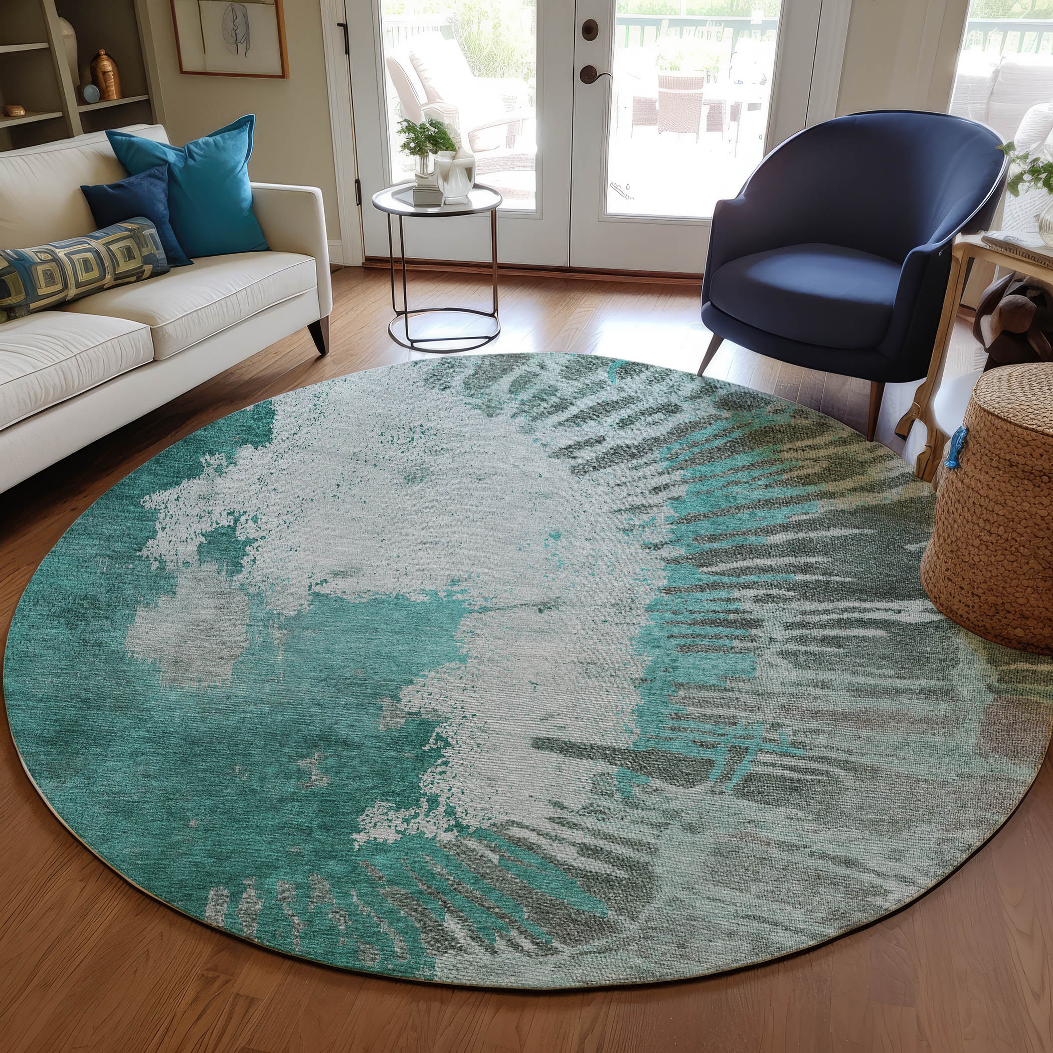 Addison Rugs Chantille Indoor/Outdoor Transitional Modern Teal Washable ...