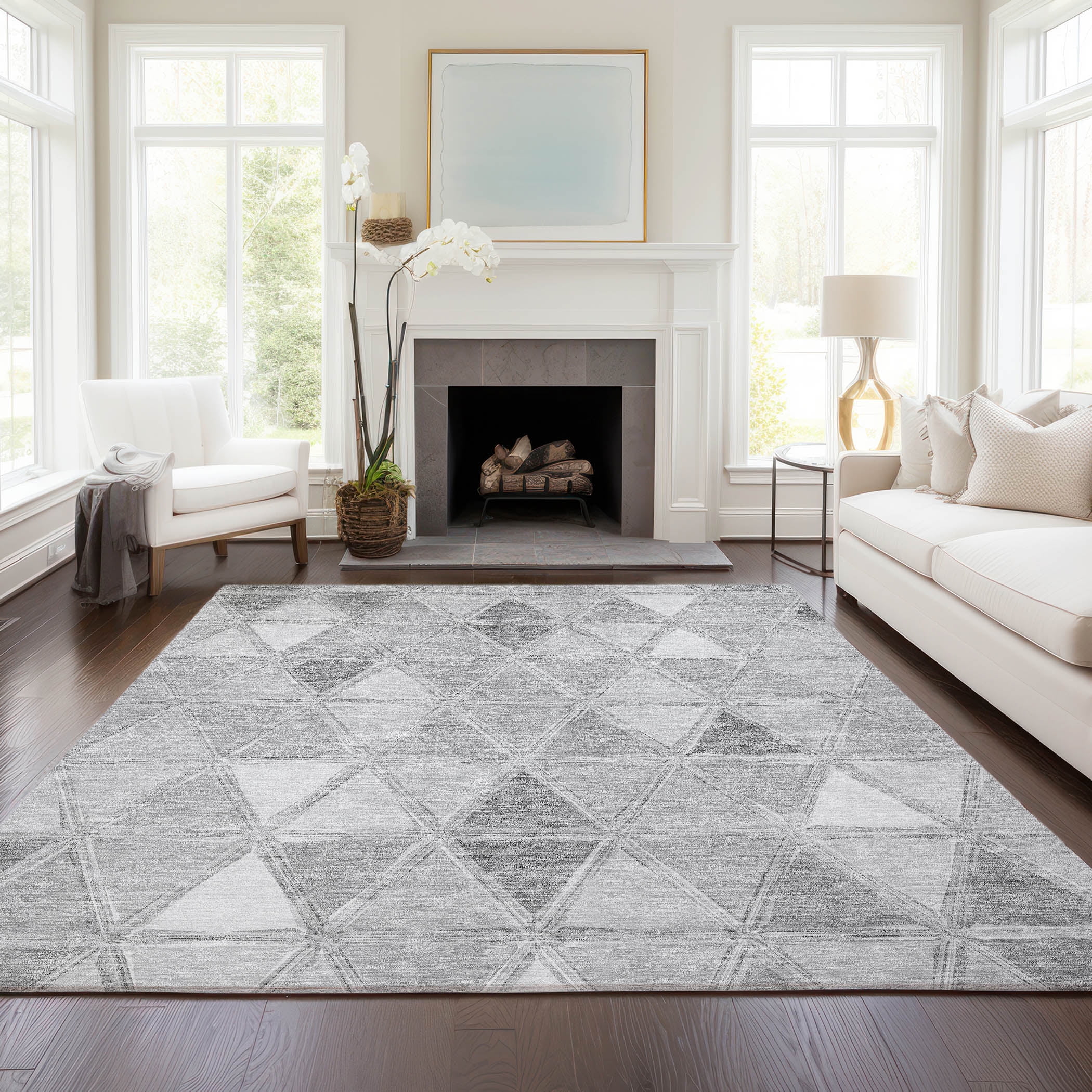 Addison Rugs Chantille Indoor/Outdoor Transitional Geometric Gray ...