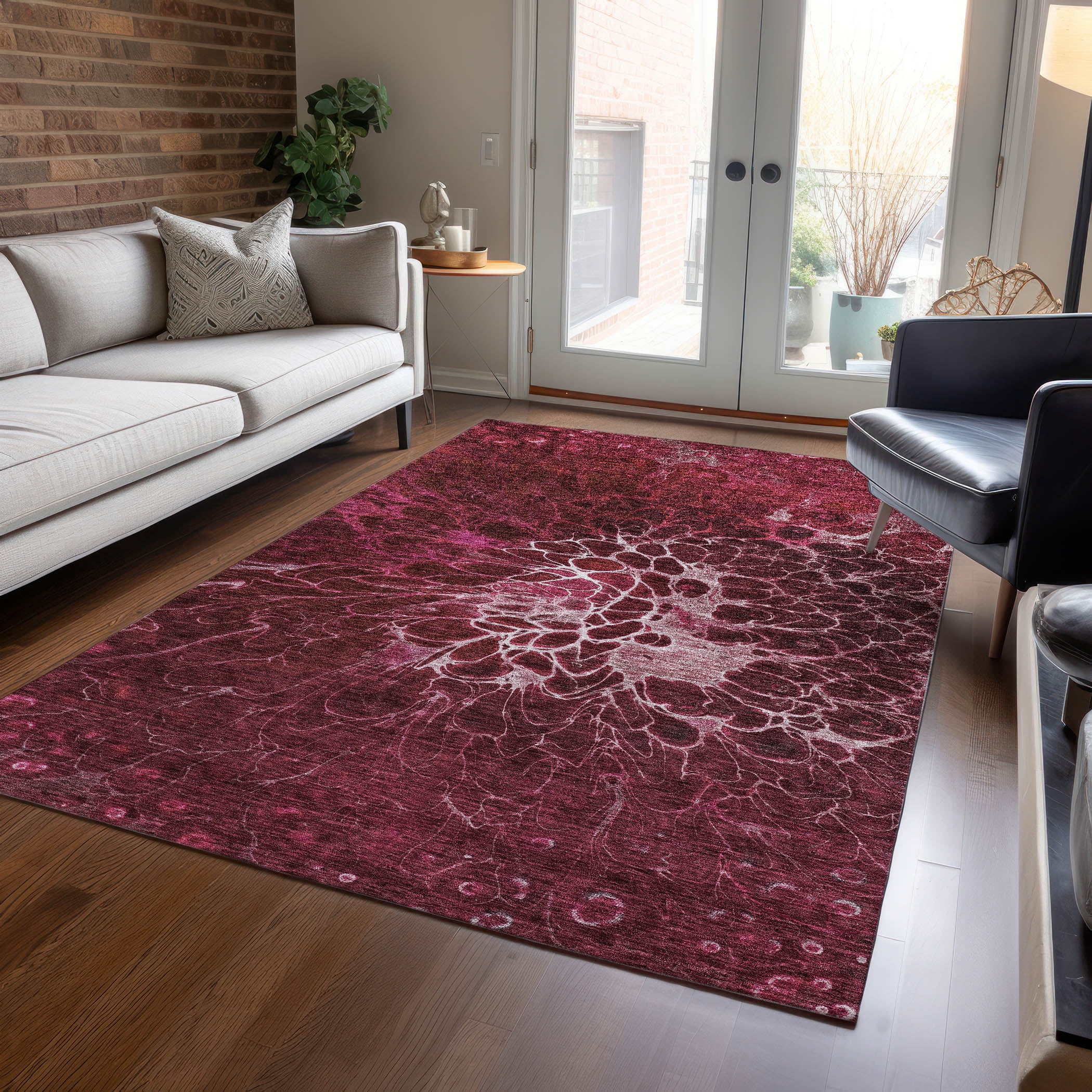 Addison Rugs Chantille Indoor/Outdoor Transitional Modern Merlot ...