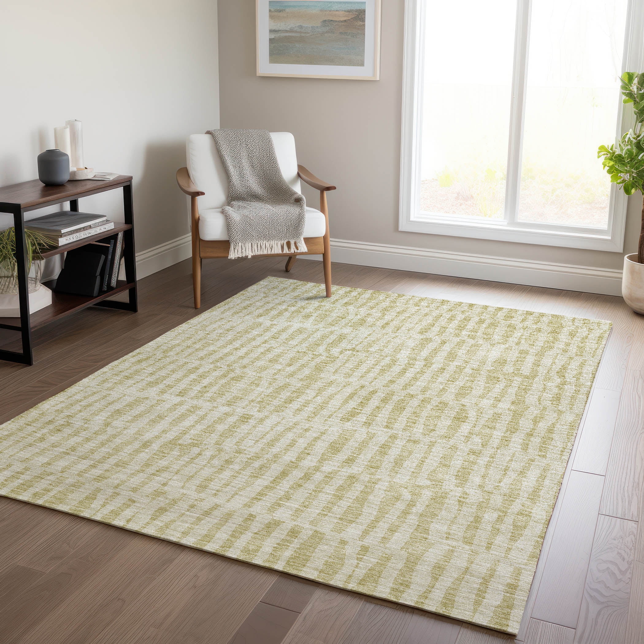 Addison Rugs Chantille Indoor/Outdoor Transitional Striped Beige ...