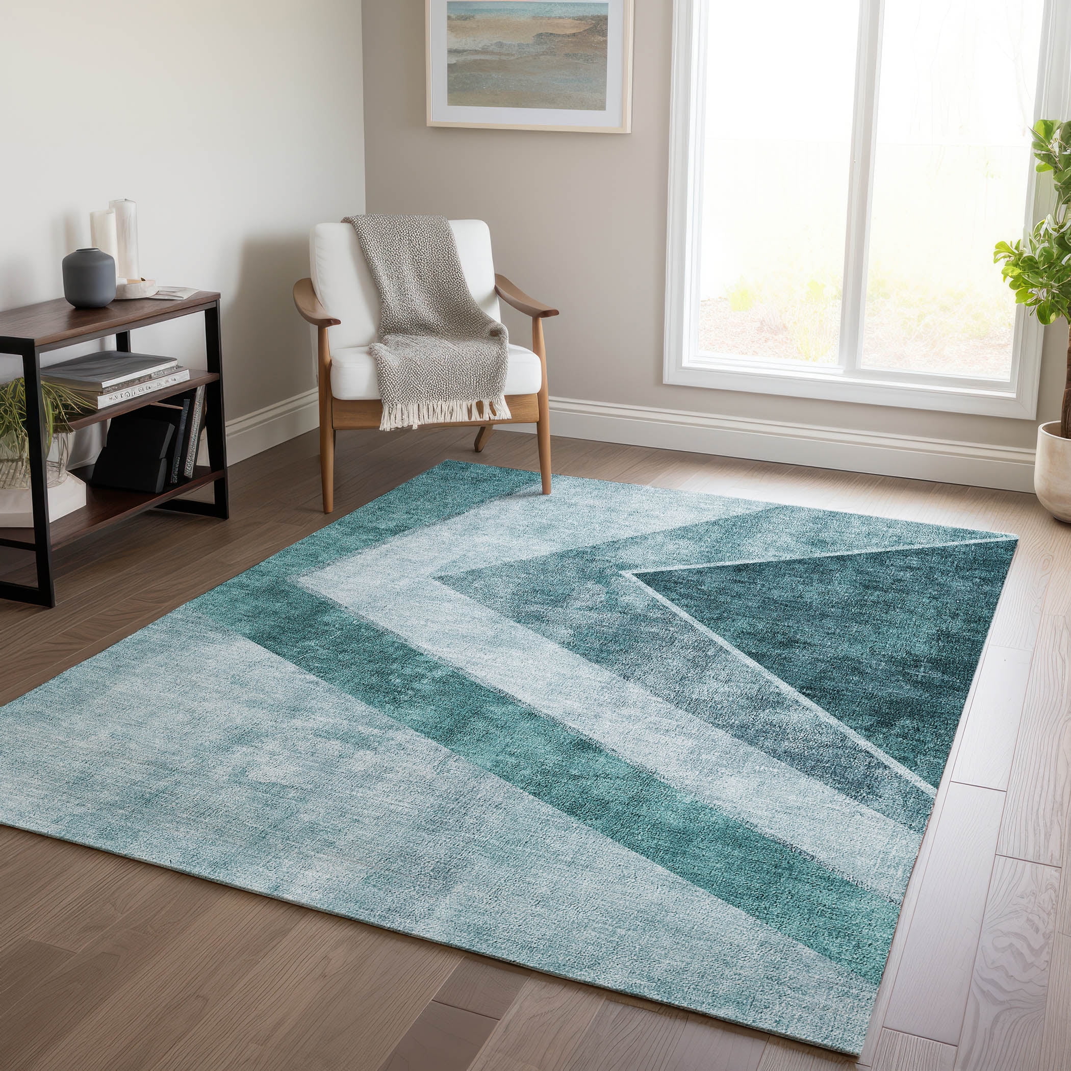 Addison Rugs Chantille Indoor/Outdoor Transitional Geometric Teal ...