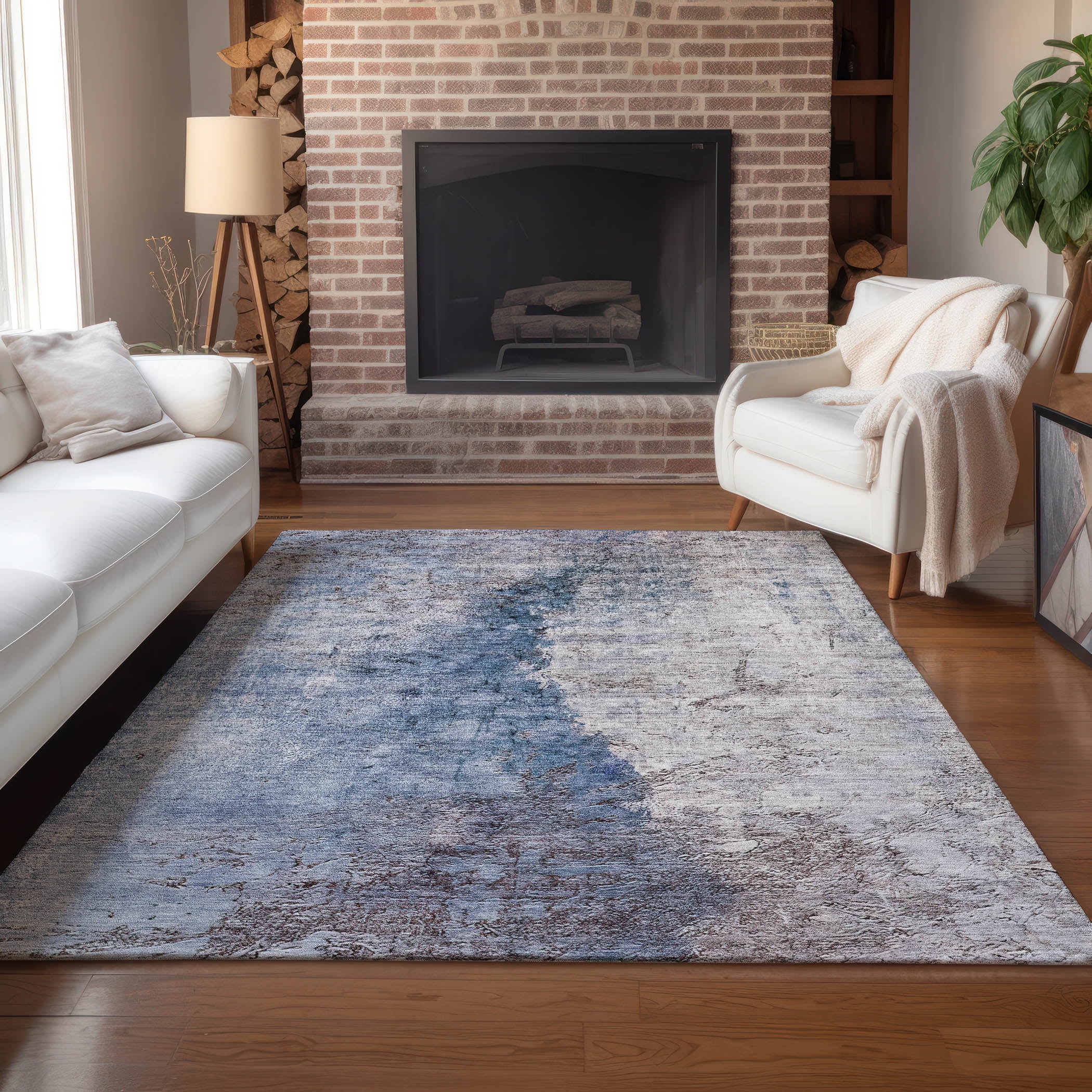 Addison Rugs Chantille Indoor/Outdoor Transitional Modern Blue Washable ...