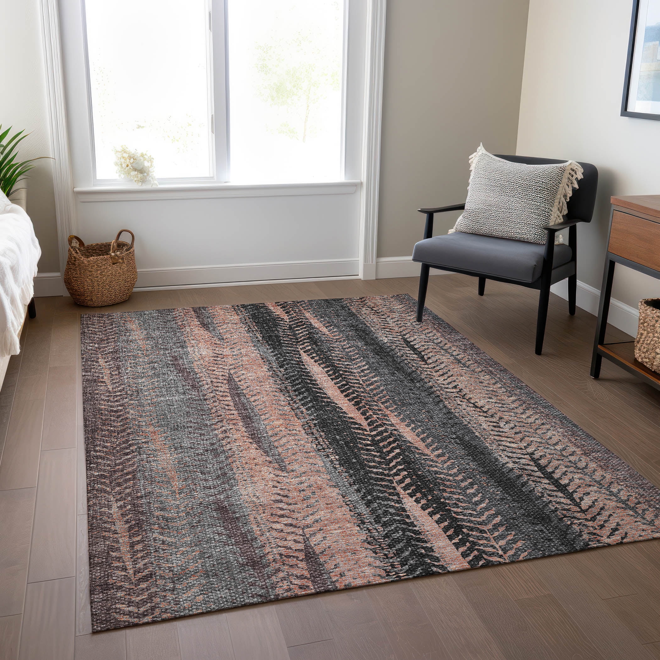 Addison Rugs Chantille Indoor/Outdoor Transitional Organic Terracotta Washable Rectangle Rug, 5 ...
