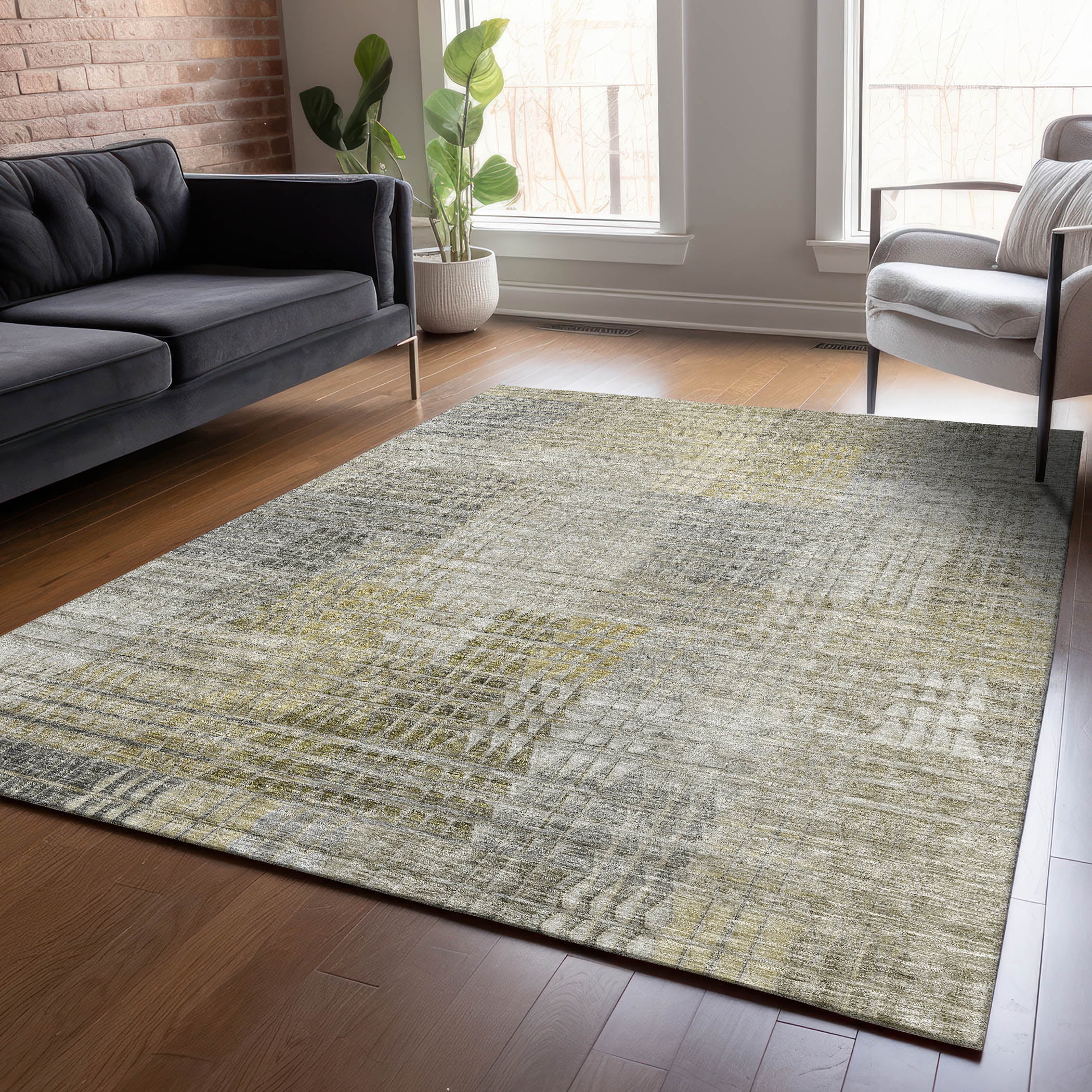 Addison Rugs Chantille Indoor/Outdoor Transitional Triangles Taupe ...