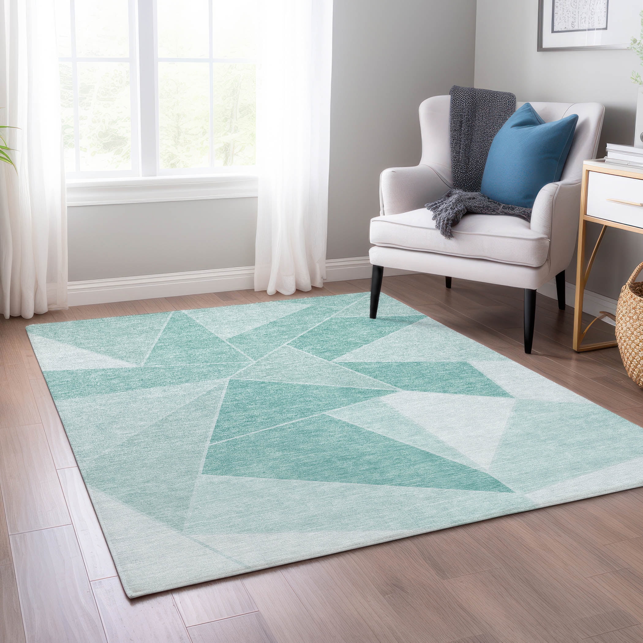Addison Rugs Chantille Indoor/Outdoor Transitional Geometric Teal ...