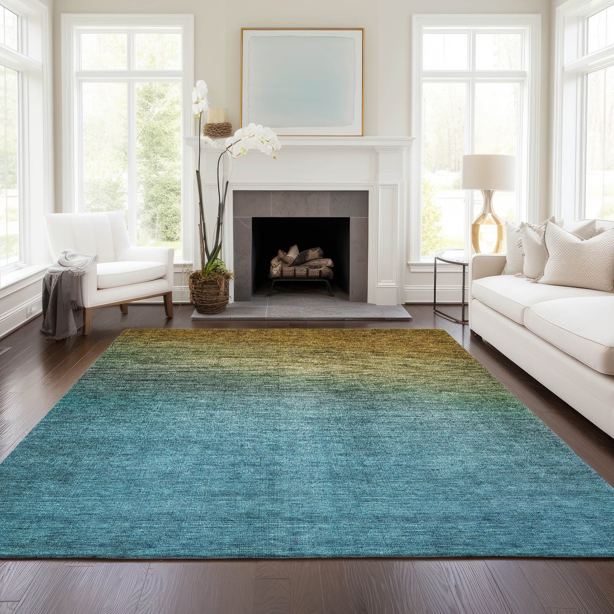 Addison Rugs Machine Washable Indoor/ Outdoor Chantille Modern Ombre ...