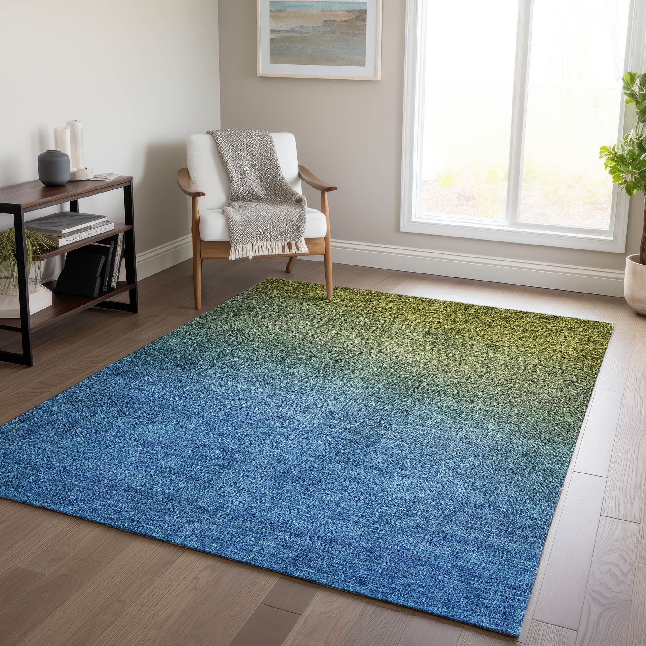 Addison Rugs Chantille Indoor/Outdoor Solid Ombre Olive Washable ...