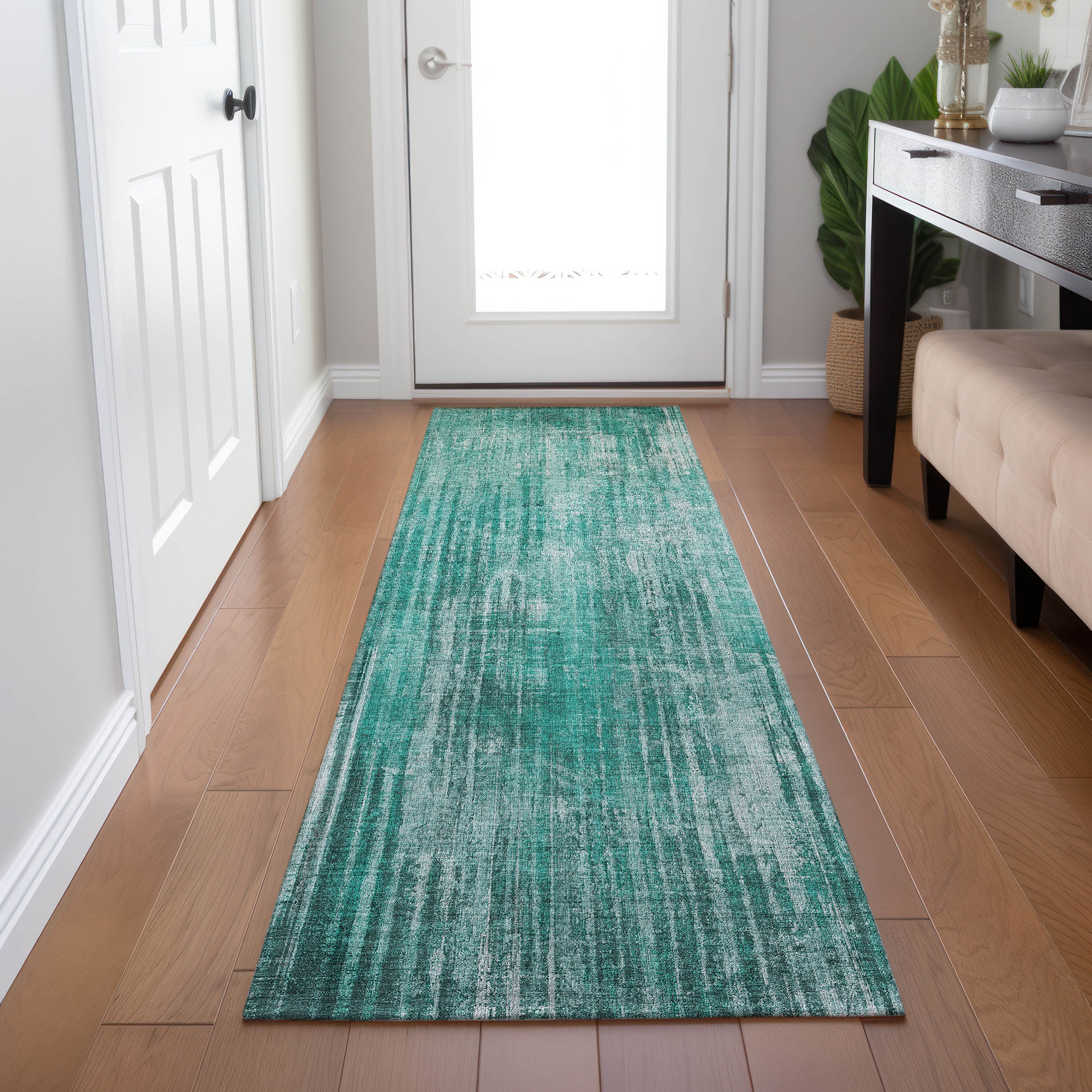 Addison Rugs Chantille Indoor/Outdoor Transitional Stripes Teal ...