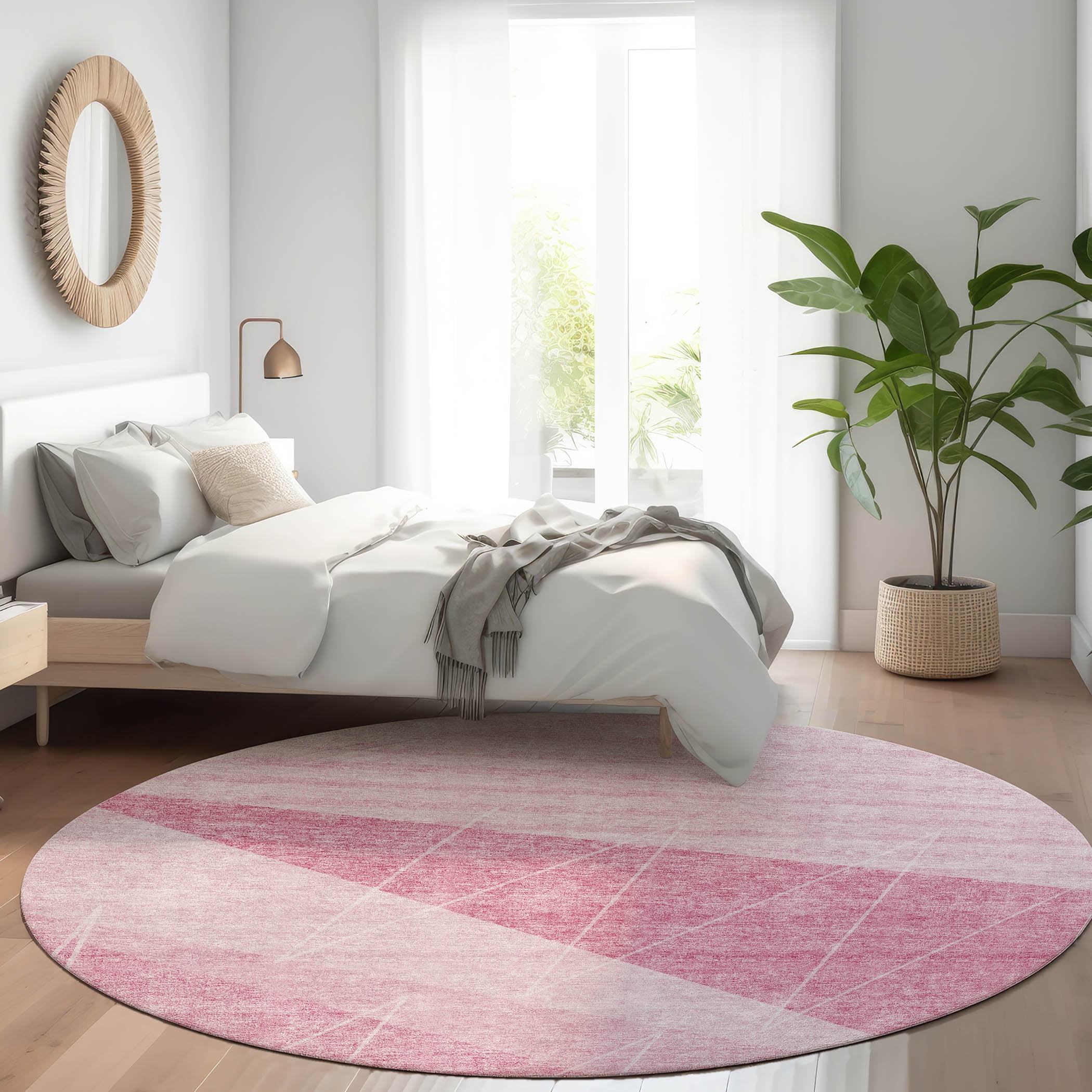 Addison Rugs Chantille Indoor/Outdoor Transitional Modern Pink Washable ...