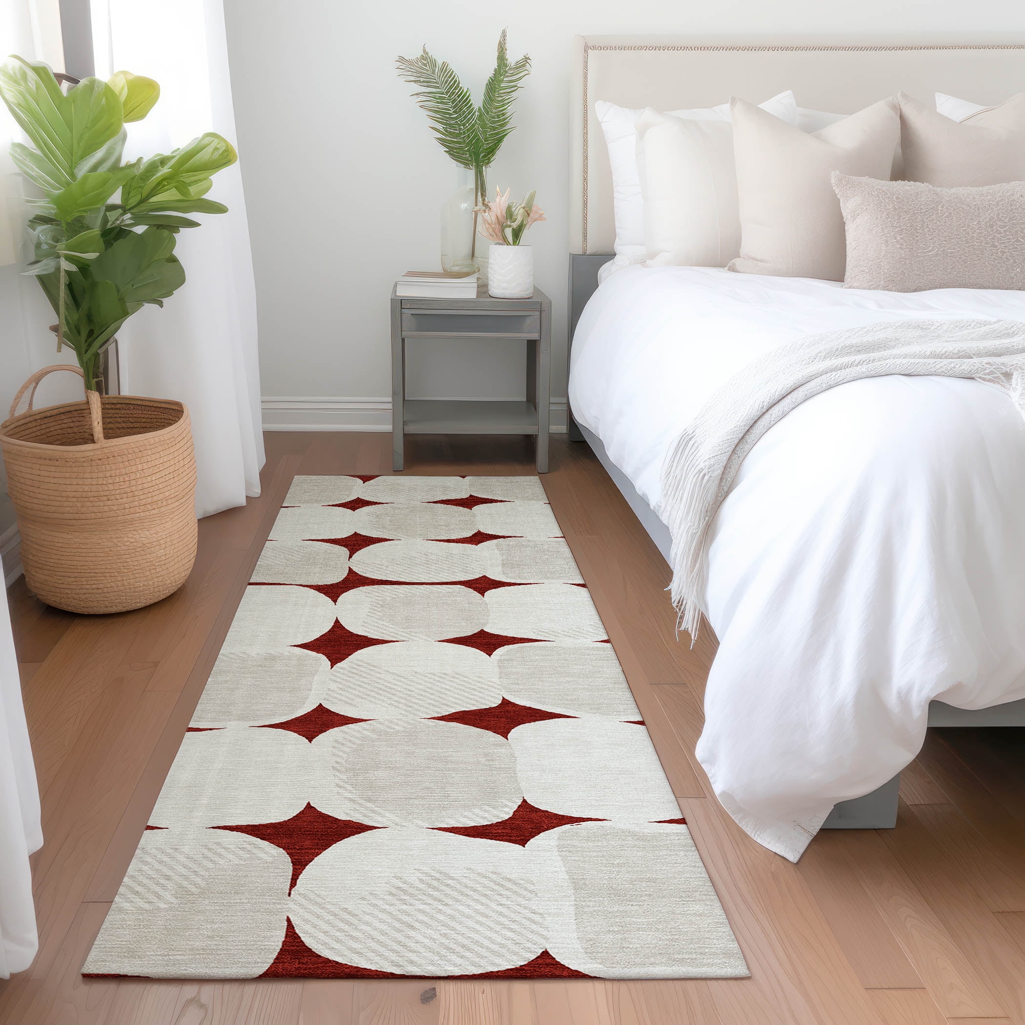 Addison Rugs Chantille Indoor/Outdoor Transitional Circles Burgundy ...