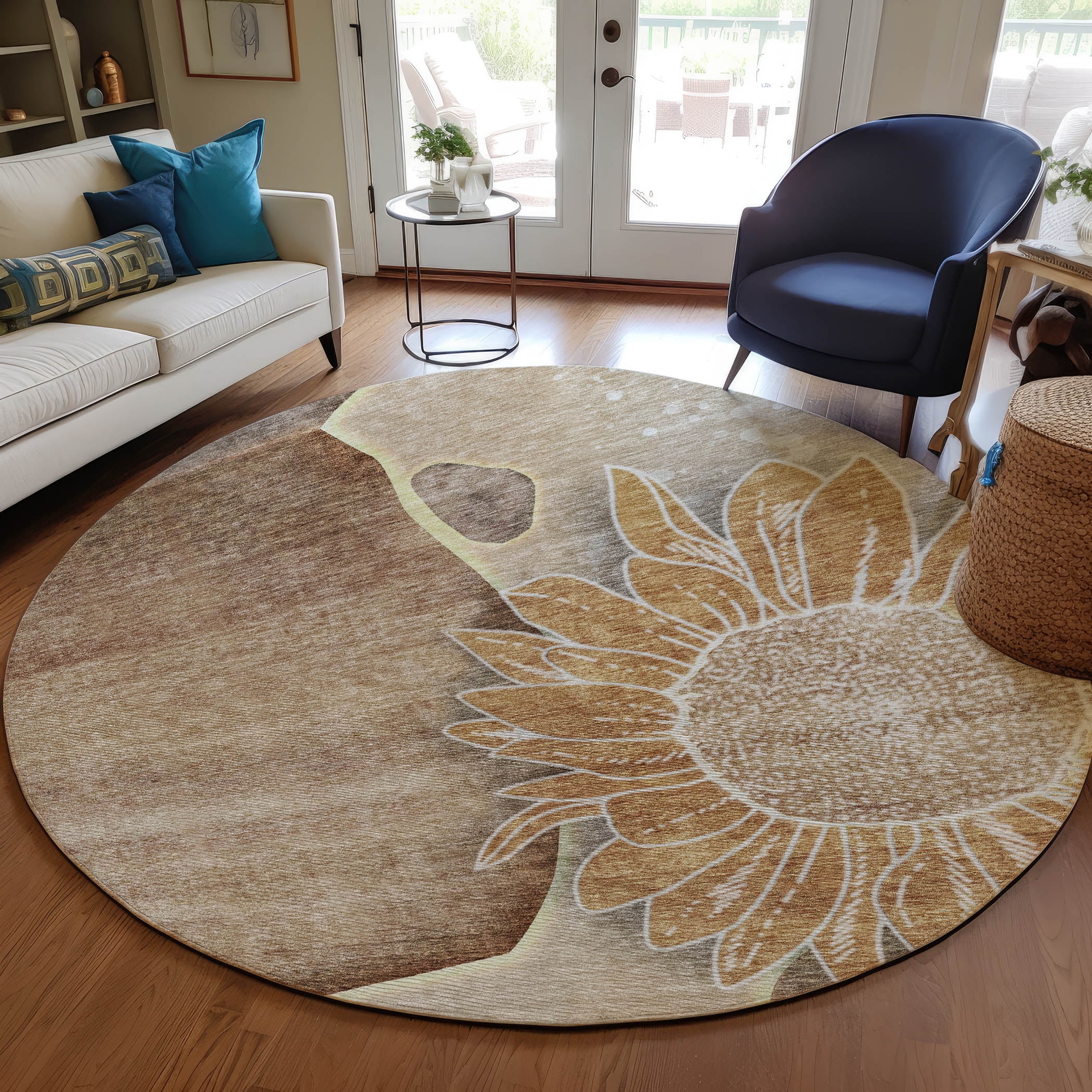 Addison Rugs Chantille Indoor/Outdoor Transitional Floral Brown ...