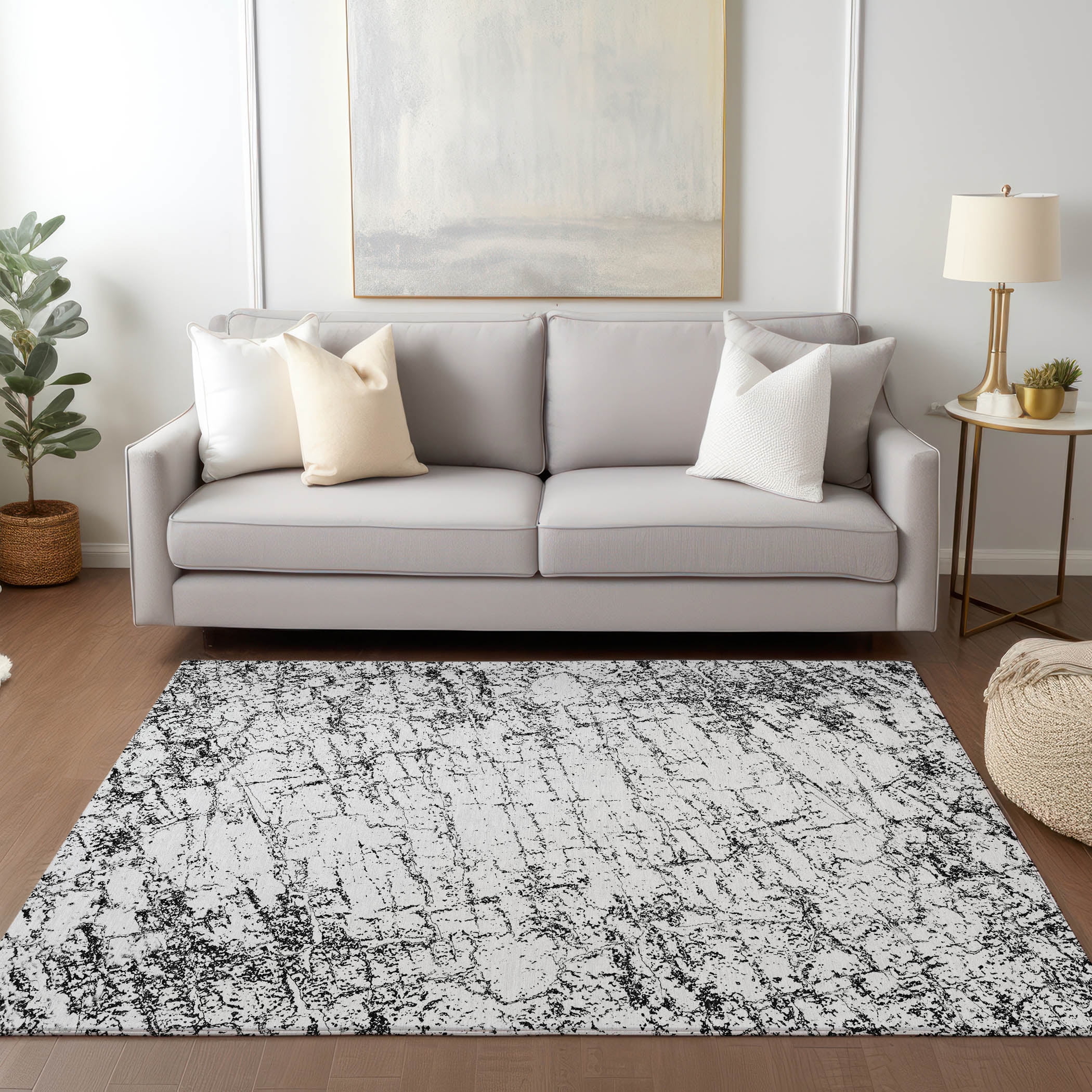 Addison Rugs Chantille Indoor/Outdoor Transitional Organic Black ...