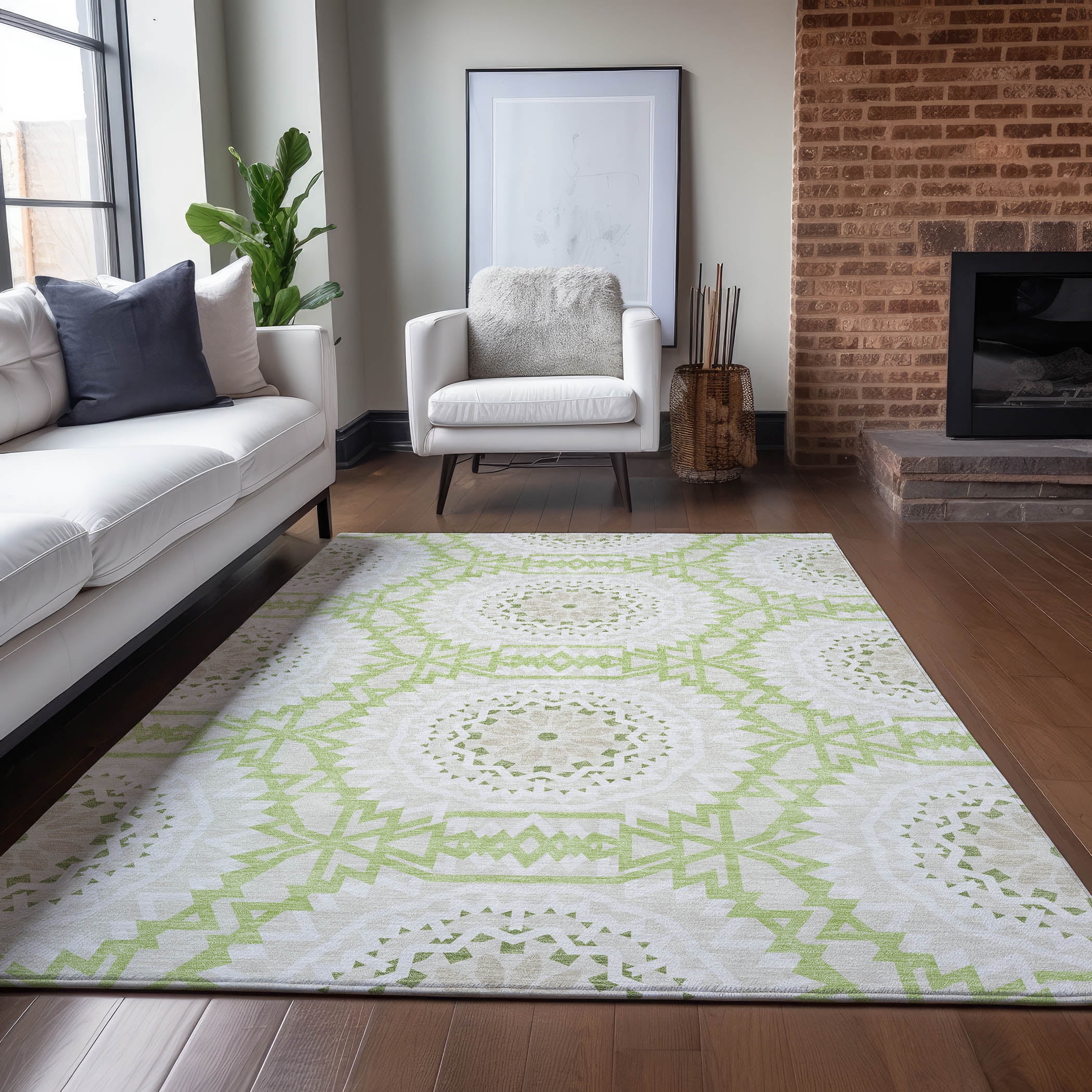 Addison Rugs Chantille Indoor/Outdoor Transitional Circles Aloe ...