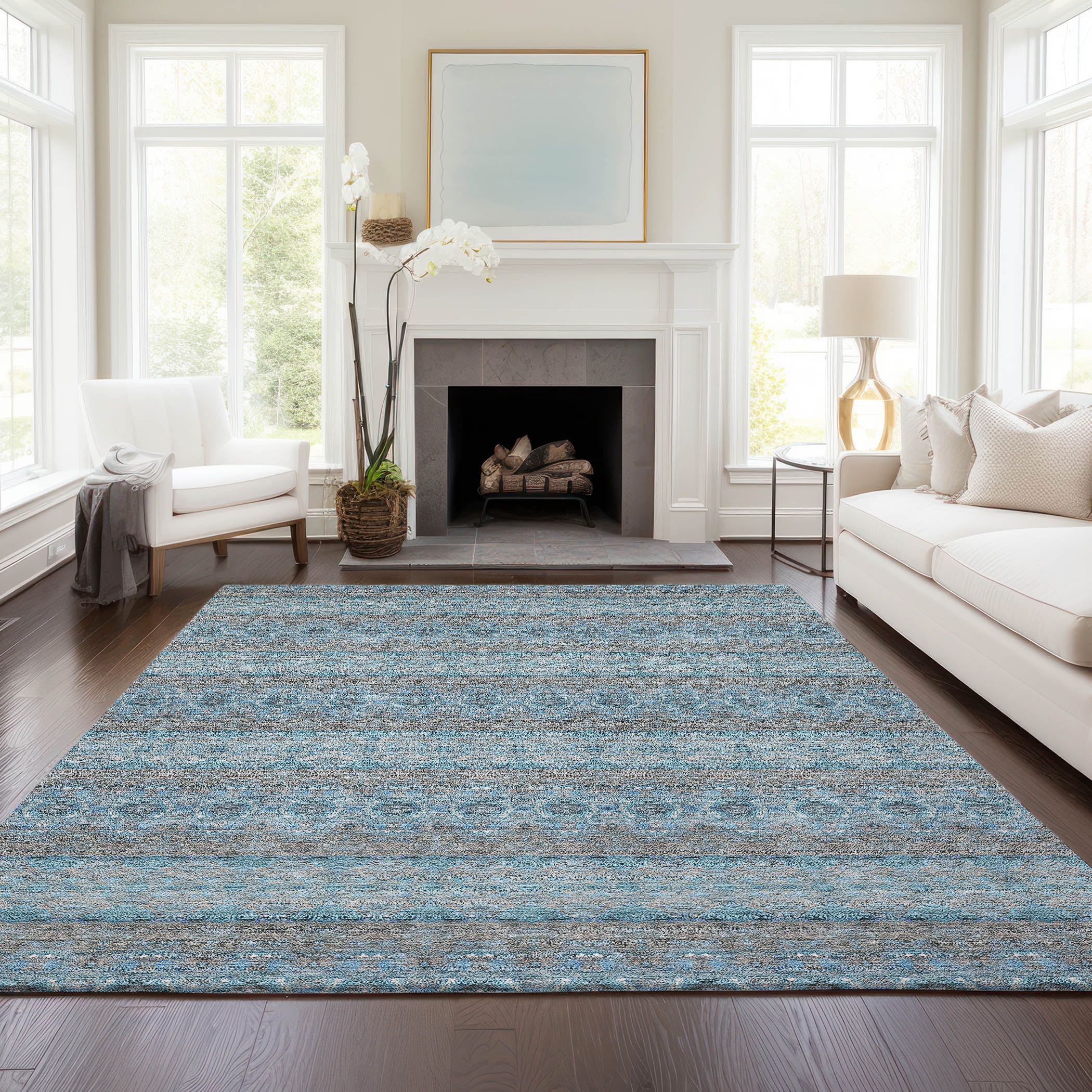 Addison Rugs Chantille Indoor/Outdoor Transitional Bohemian Teal ...