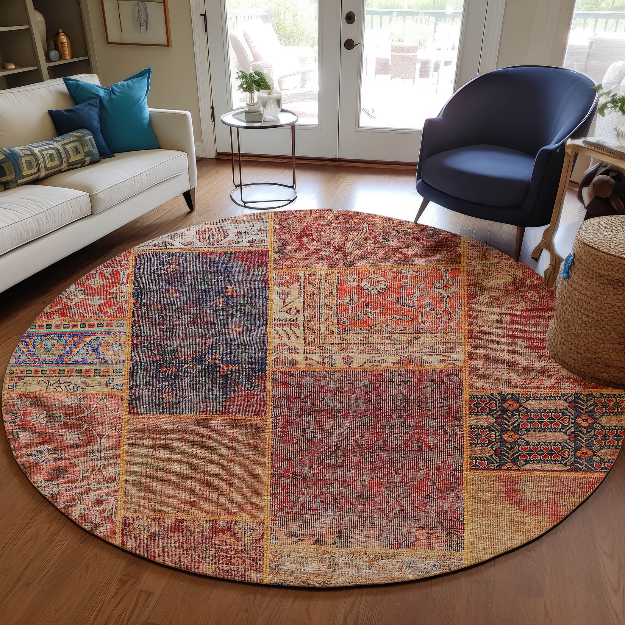 Addison Rugs Chantille Indoor/Outdoor Transitional Patchwork Red ...