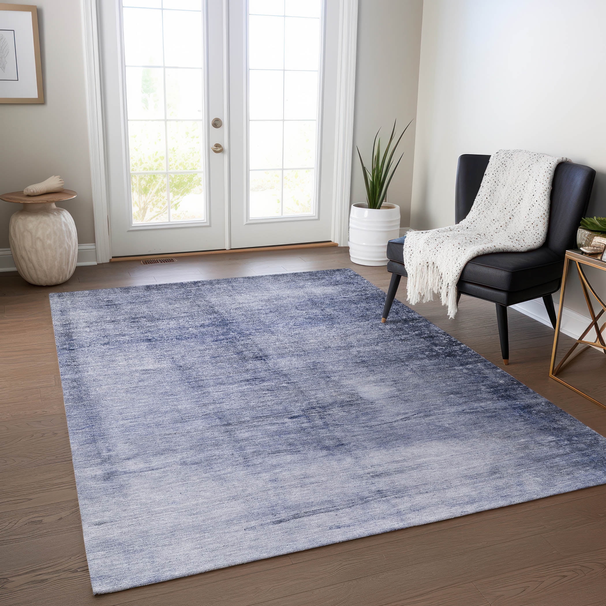Addison Rugs Chantille Indoor/Outdoor Transitional Casual Navy Washable ...