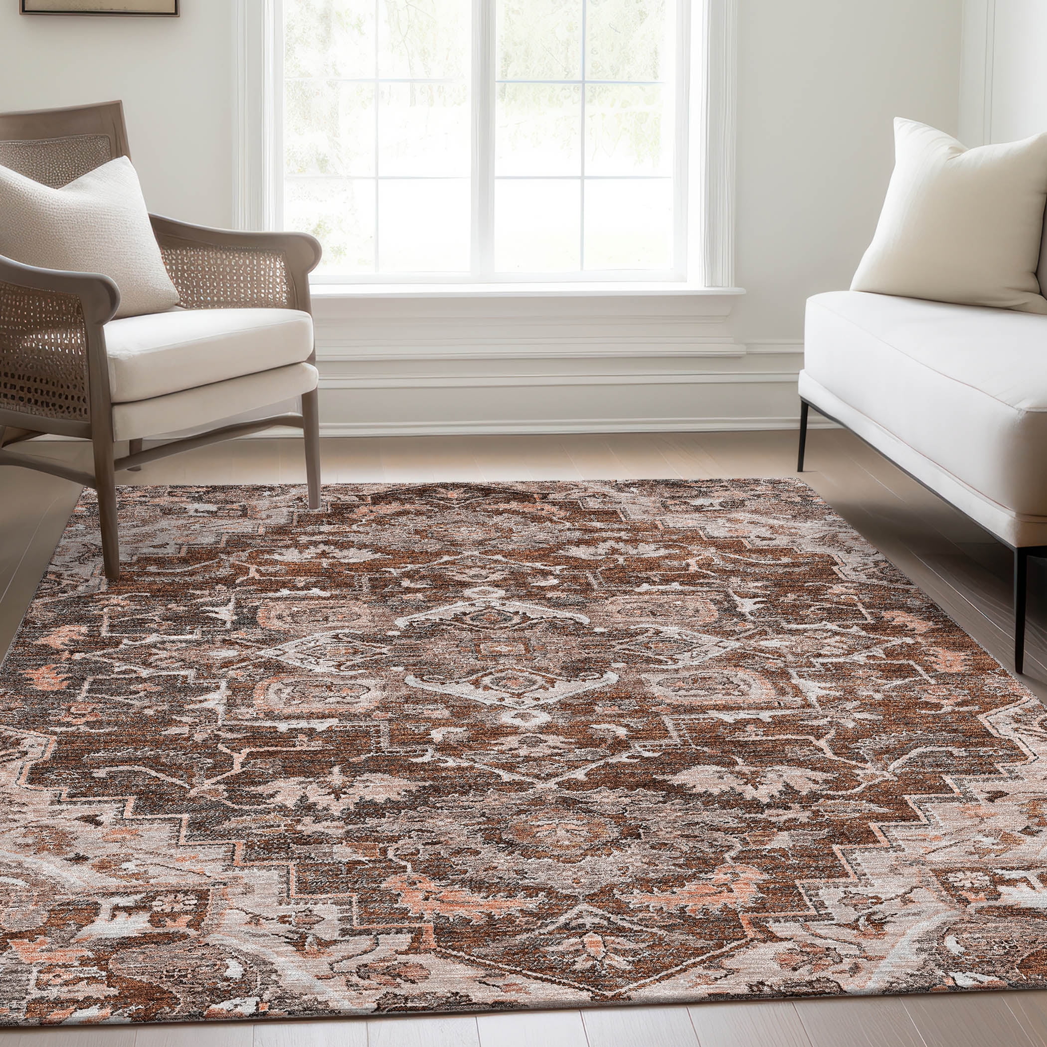 Addison Rugs Chantille Indoor/Outdoor Traditional Oriental Terracotta ...