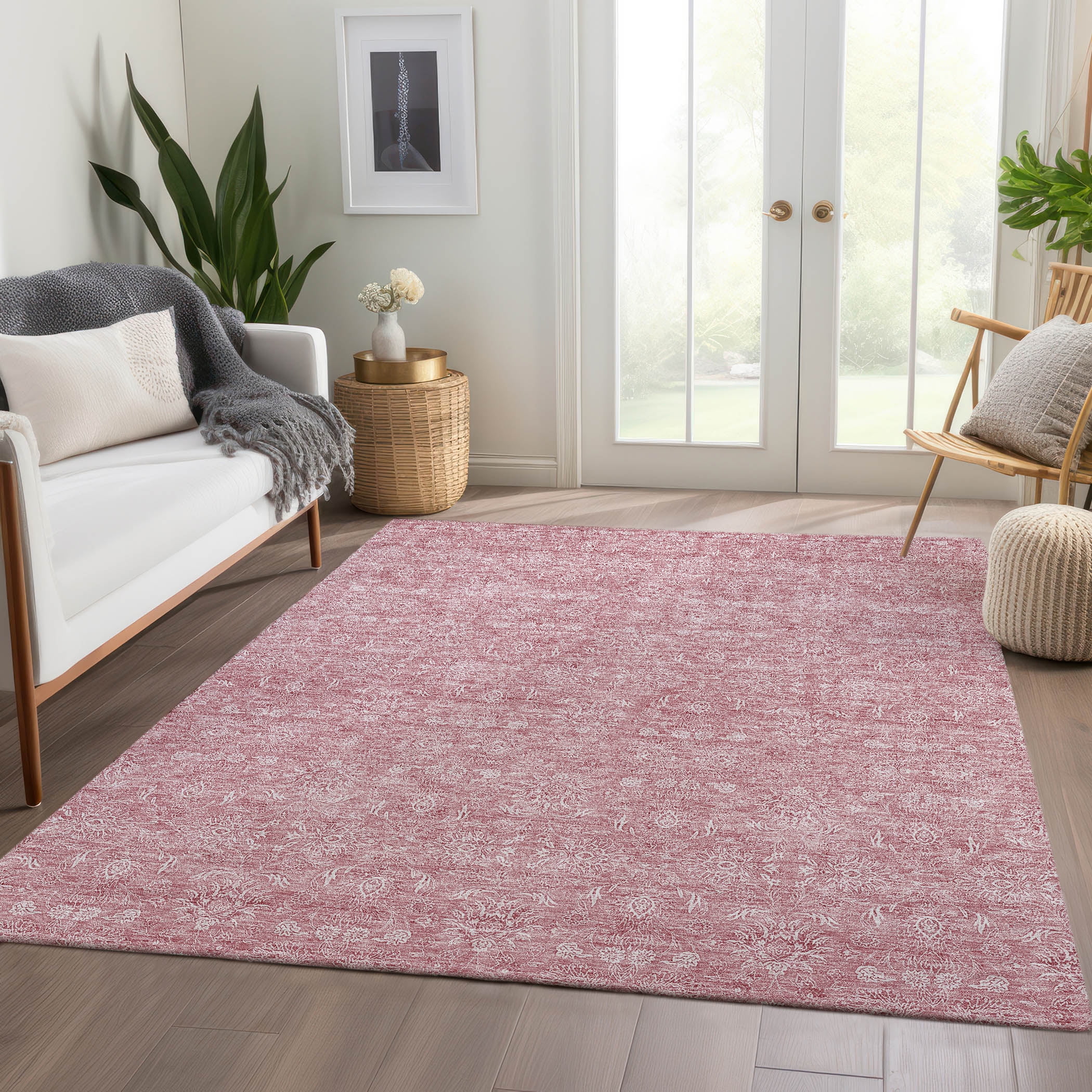 Addison Rugs Chantille Indoor/Outdoor Transitional Floral Blush ...