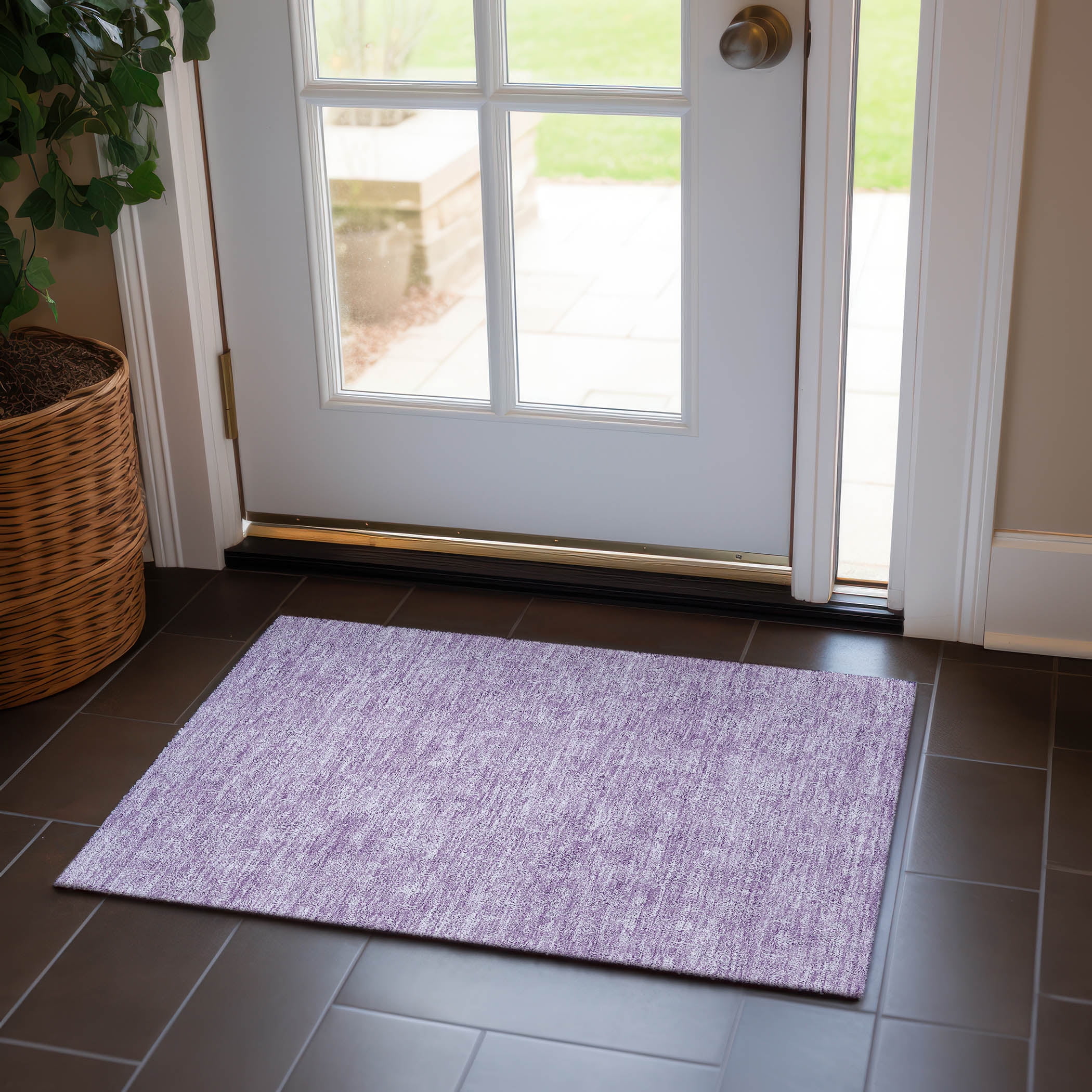 Addison Rugs Chantille Indoor/Outdoor Transitional Floral Lavender ...