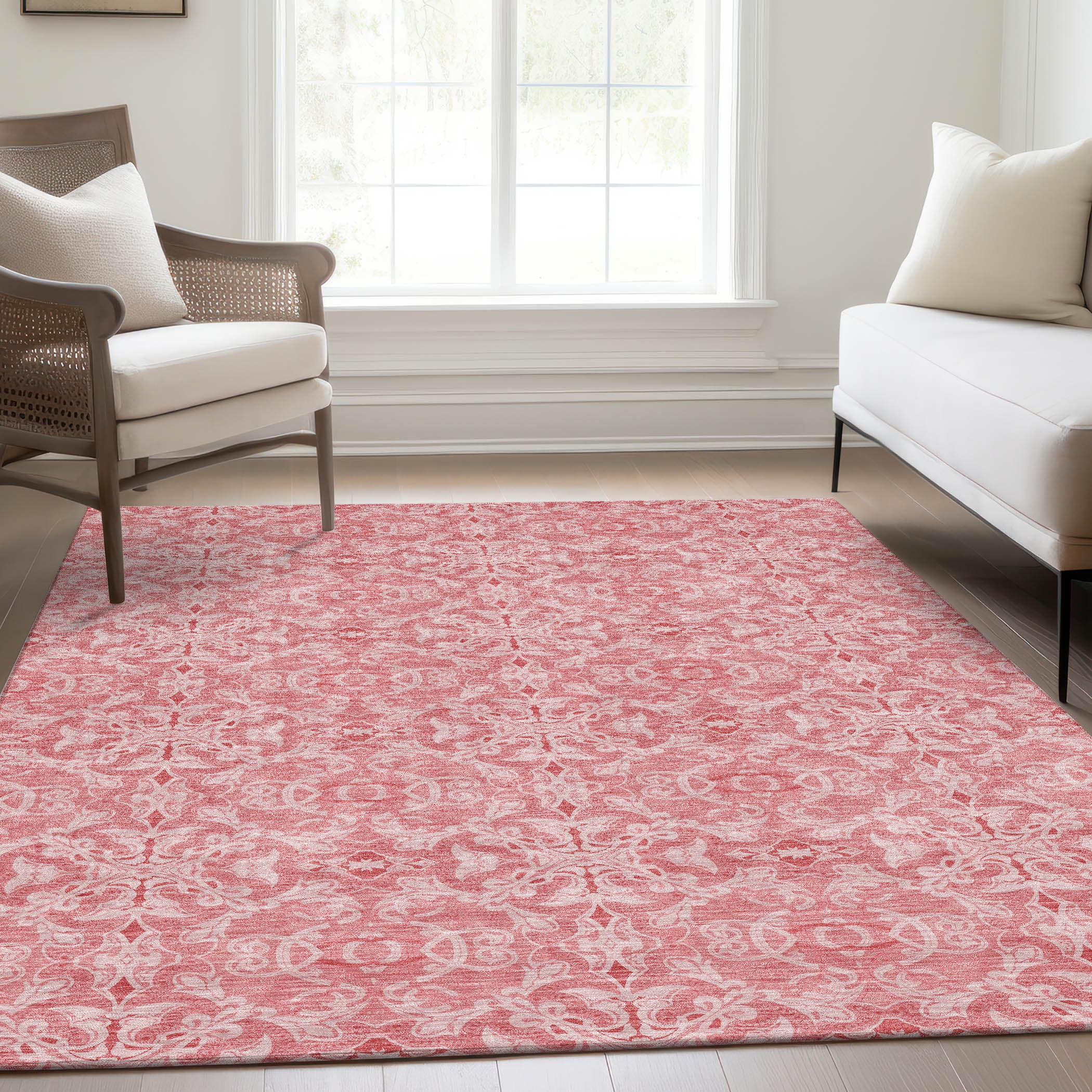 Addison Rugs Chantille Indoor/Outdoor Transitional Medallions Pink ...