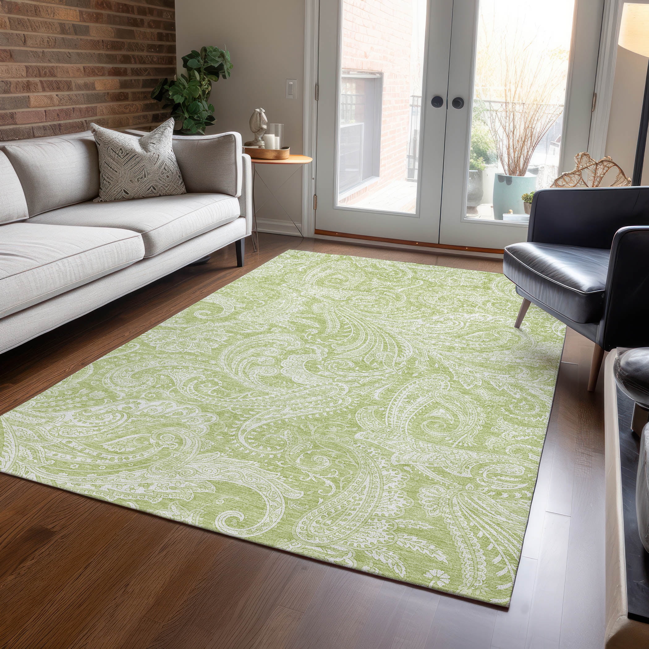 Addison Rugs Chantille Indoor/Outdoor Transitional Paisley Aloe ...