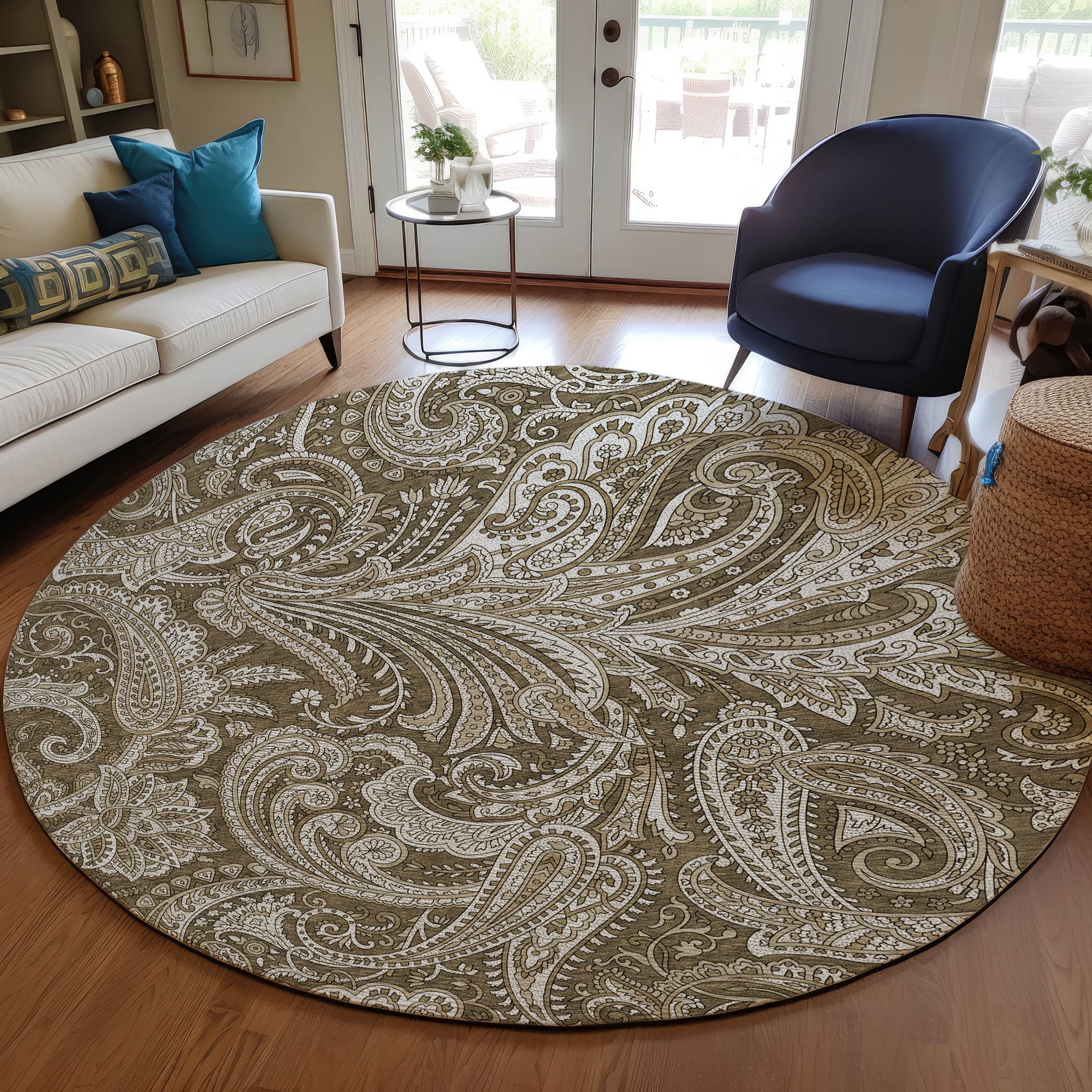 Addison Rugs Chantille Indoor/Outdoor Transitional Paisley Chocolate ...