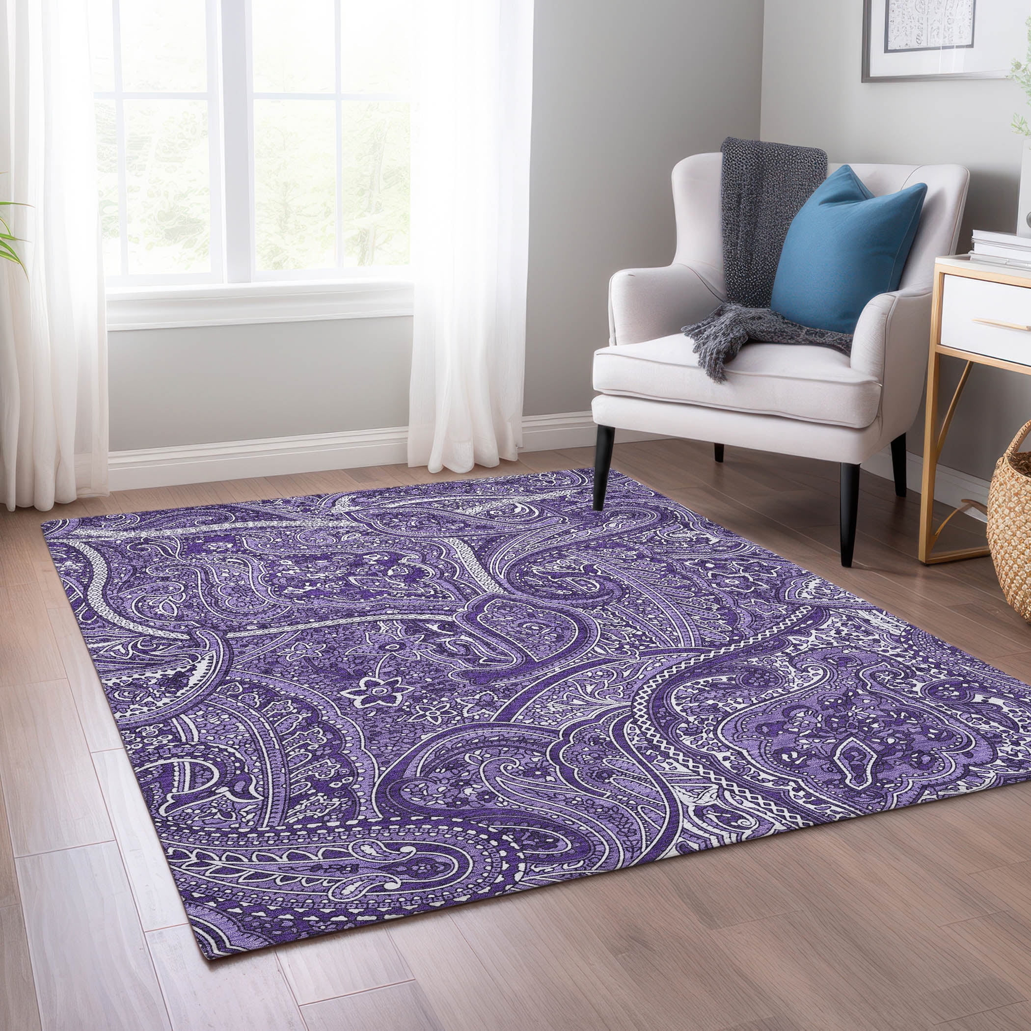 Addison Rugs Chantille Indoor/Outdoor Traditional Paisley Purple ...
