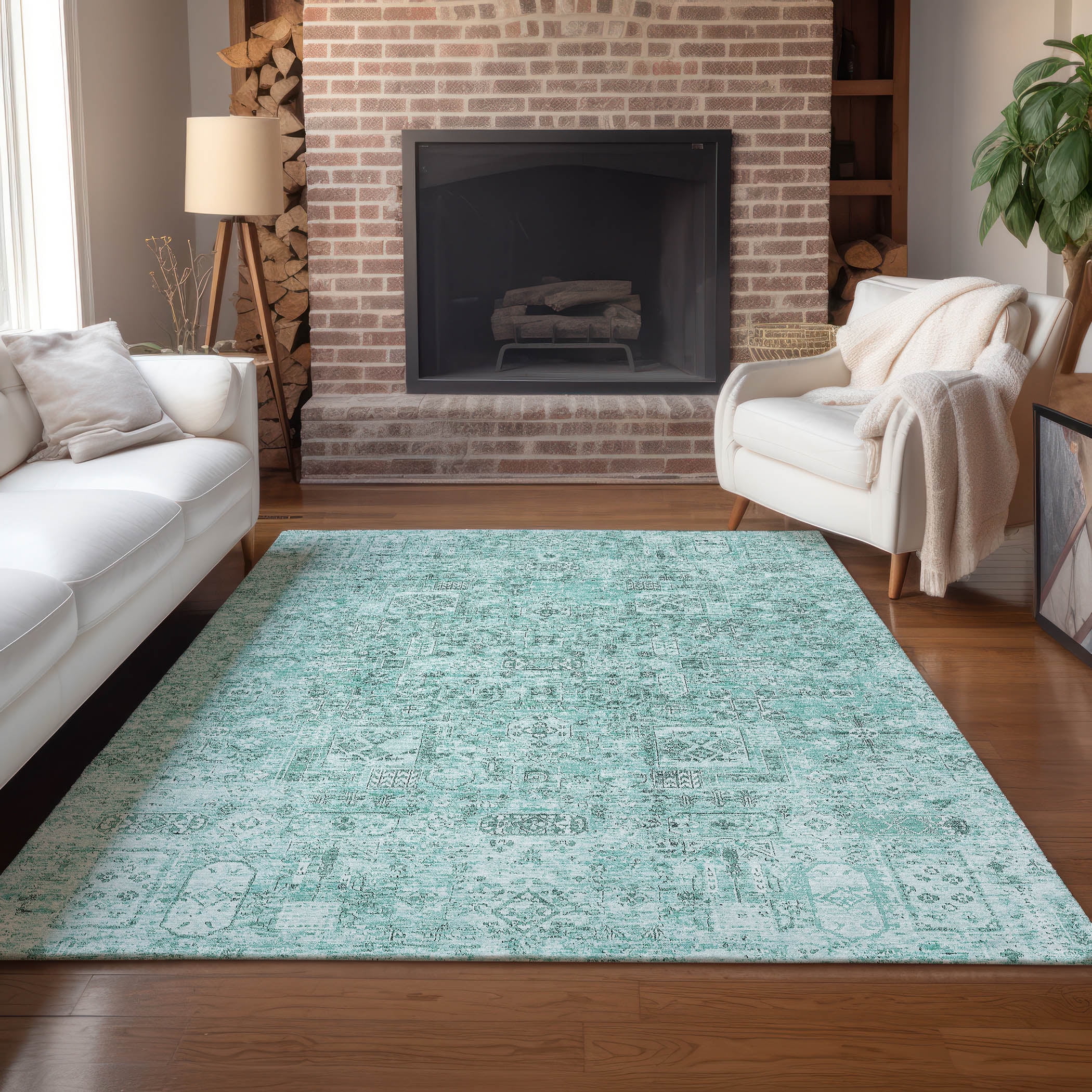Addison Rugs Chantille Indoor/Outdoor Transitional Panel Teal Washable ...