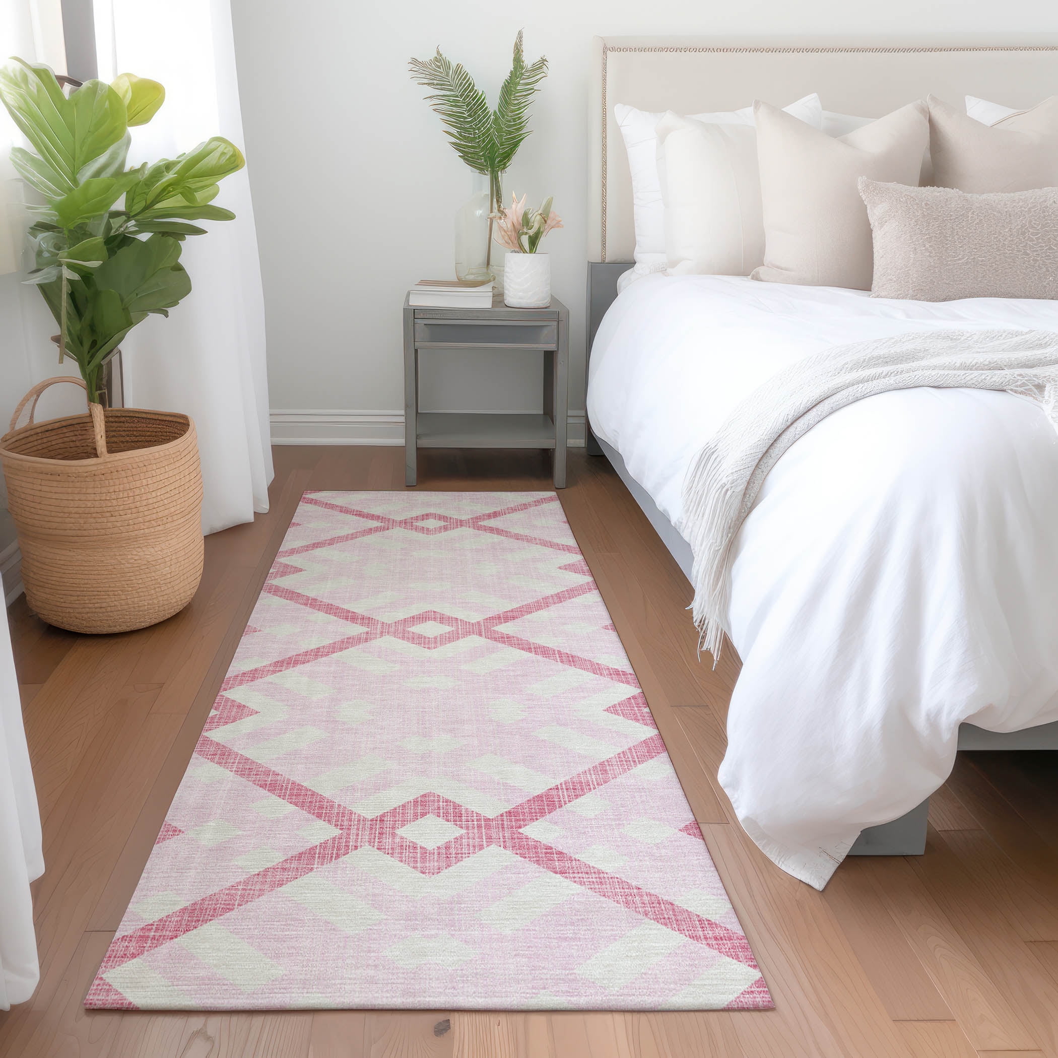 Addison Rugs Chantille Indoor/Outdoor Transitional Geometric Pink ...