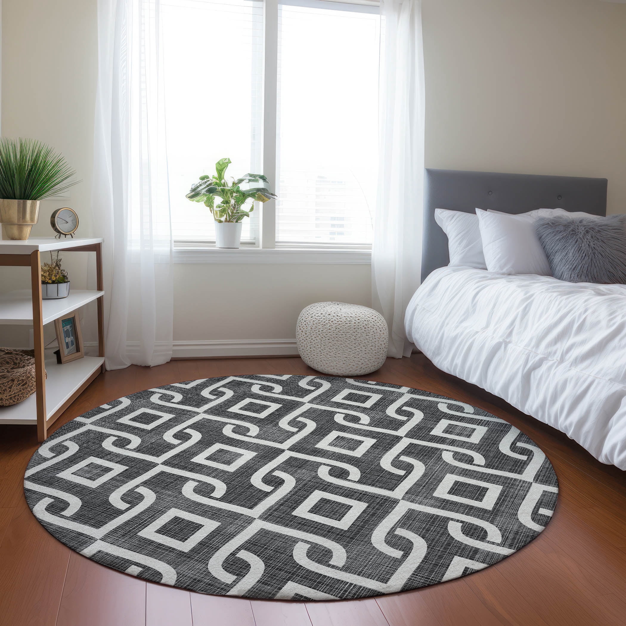 Addison Rugs Chantille Indoor/Outdoor Transitional Geometric Black ...